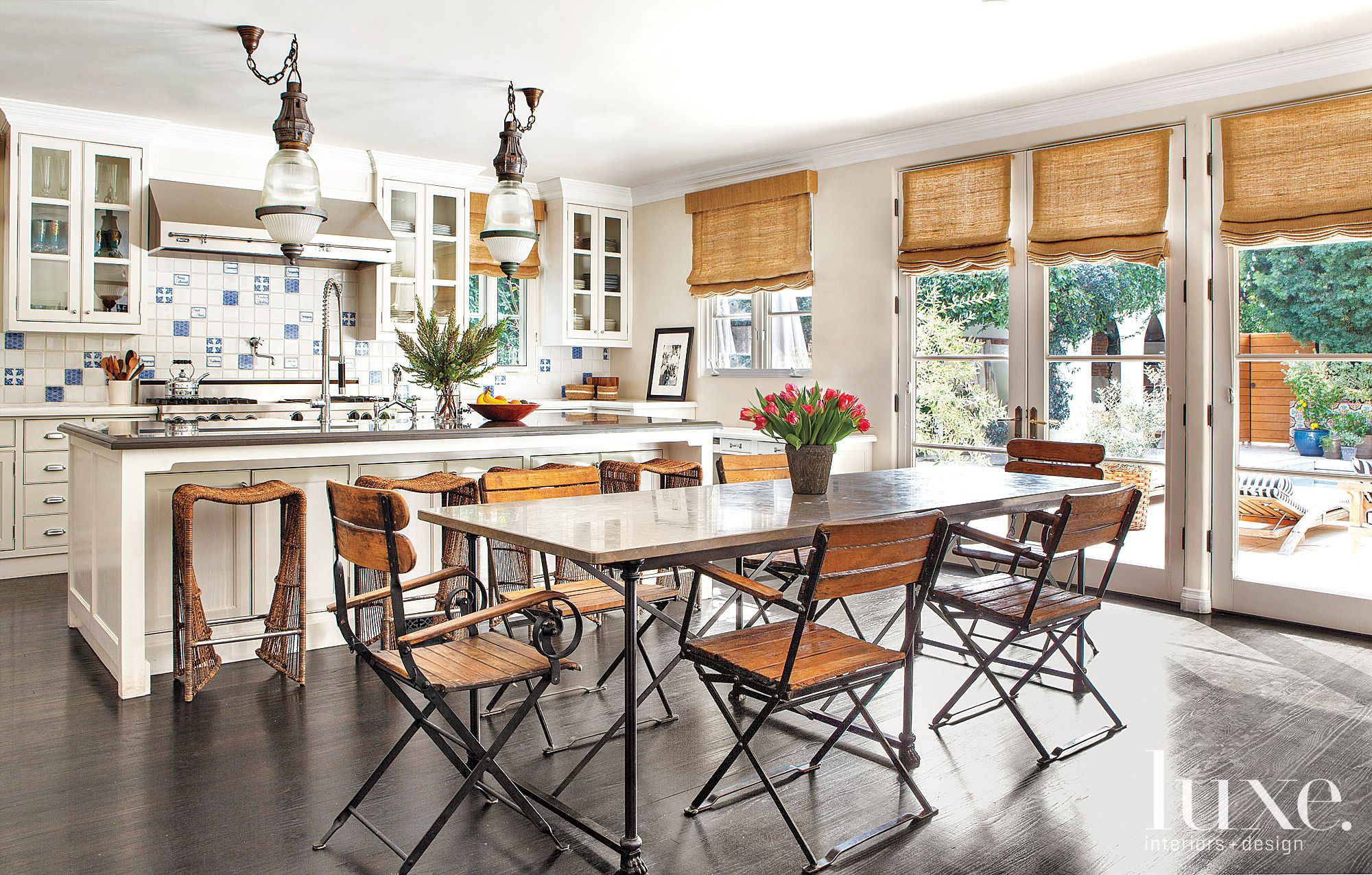Eclectic White Rustic Kitchen - Luxe Interiors + Design