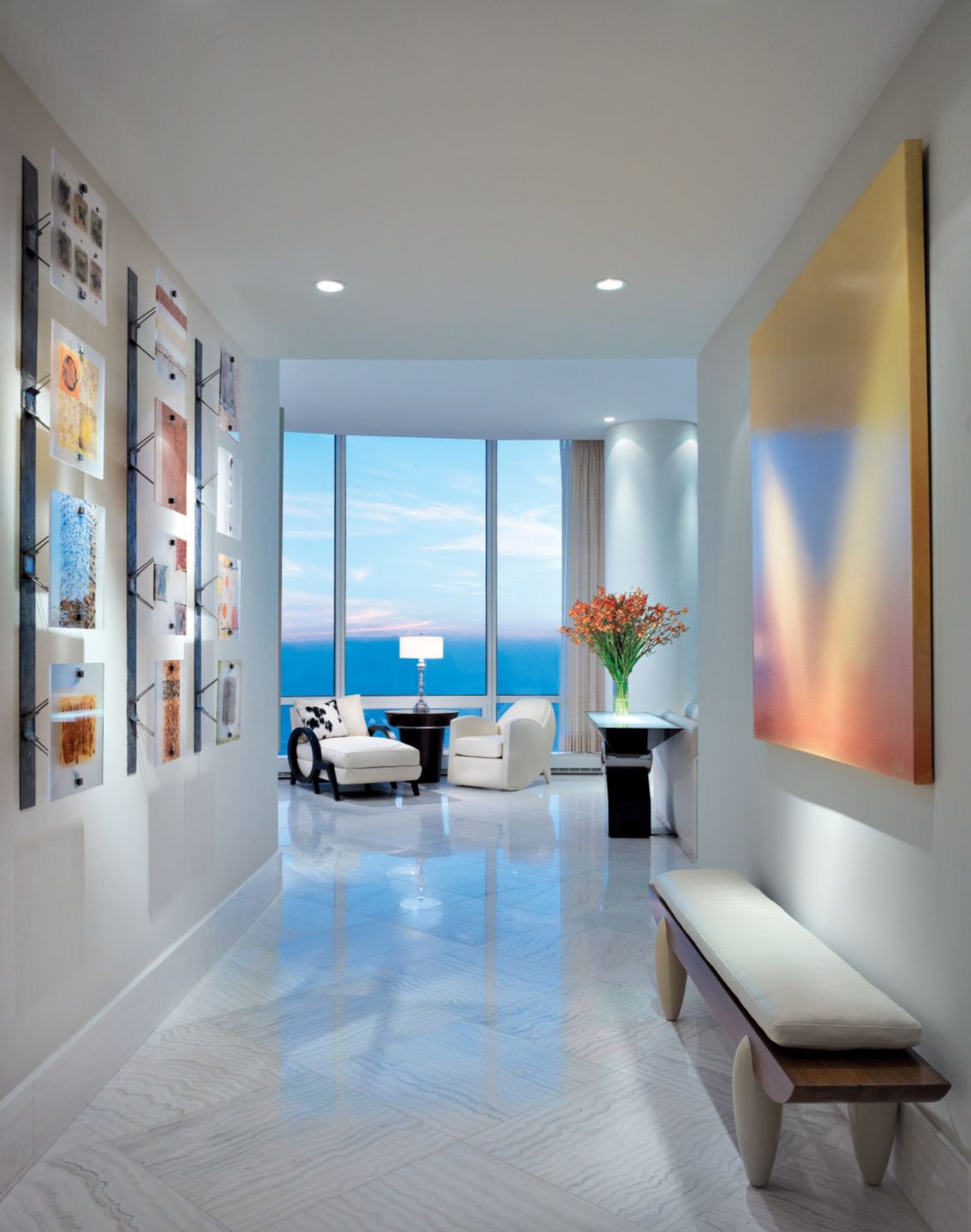 Contemporary Light Foyer - Luxe Interiors + Design