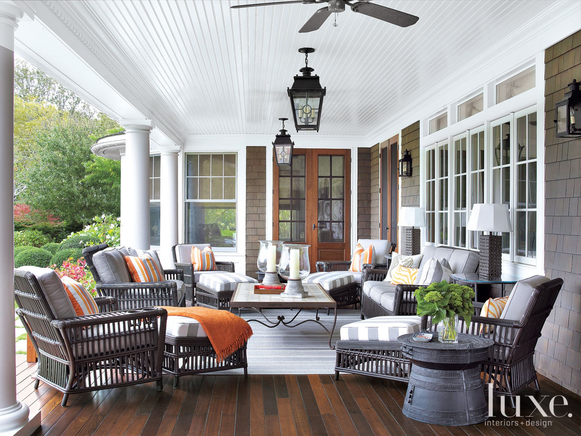 Traditional Porch Sitting Area - Luxe Interiors + Design