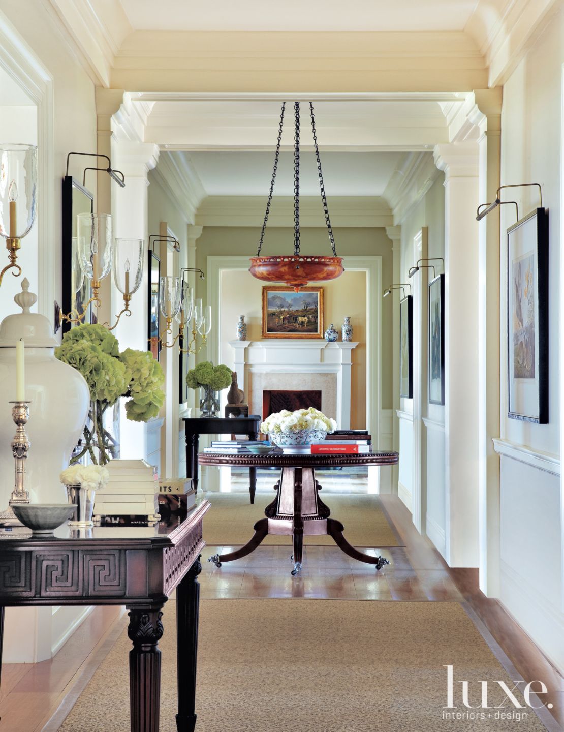 Eclectic White Hallway - Luxe Interiors + Design