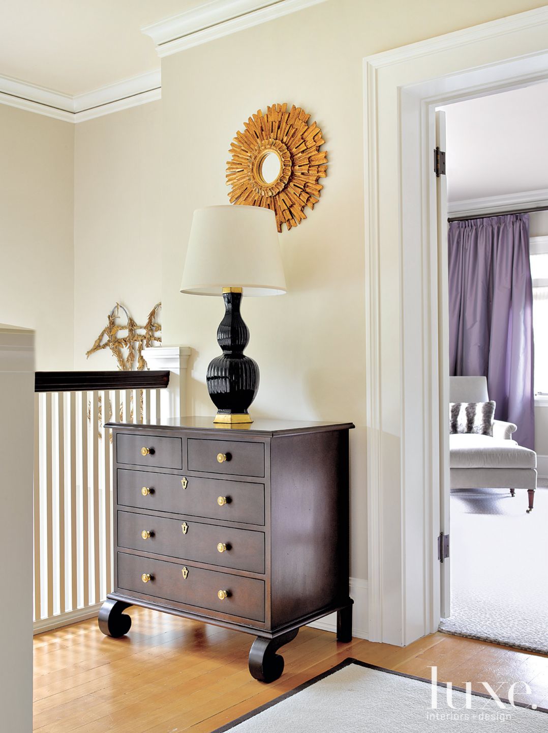 Cream Transitional Craftsman Hallway - Luxe Interiors + Design