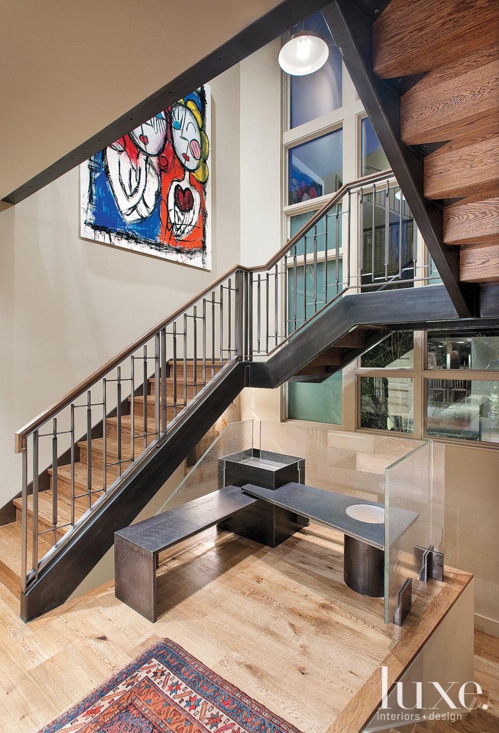 Modern Custom Steel Staircase - Luxe Interiors + Design