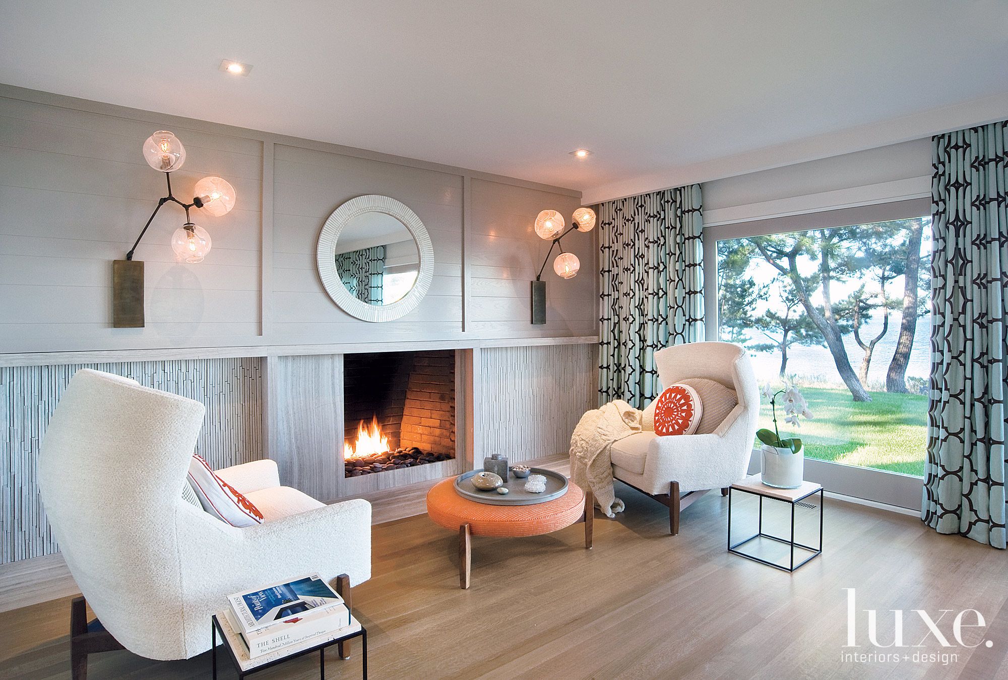 Neutral Rustic Living Room - Luxe Interiors + Design