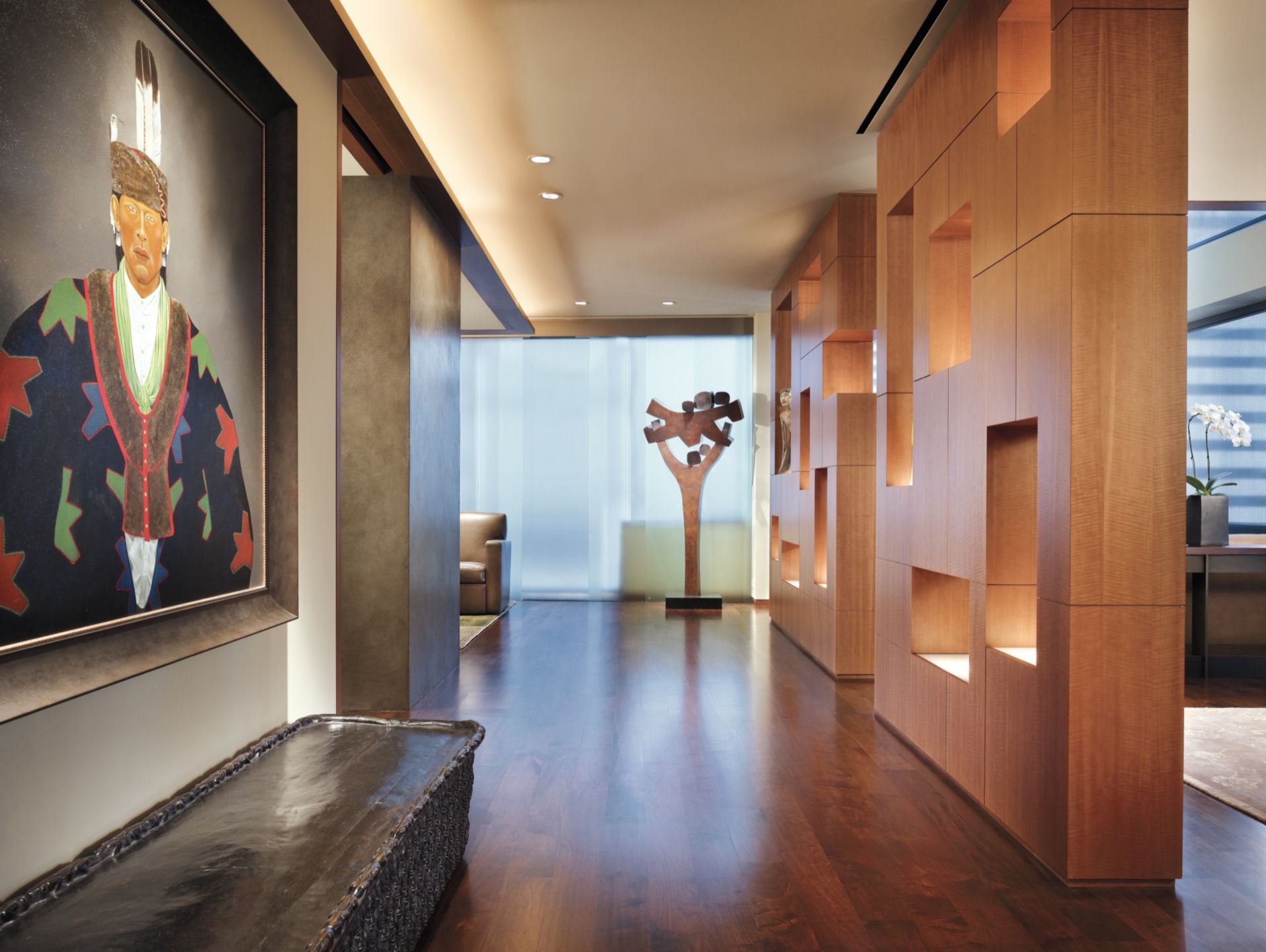 Contemporary Condominium Hallway - Luxe Interiors + Design