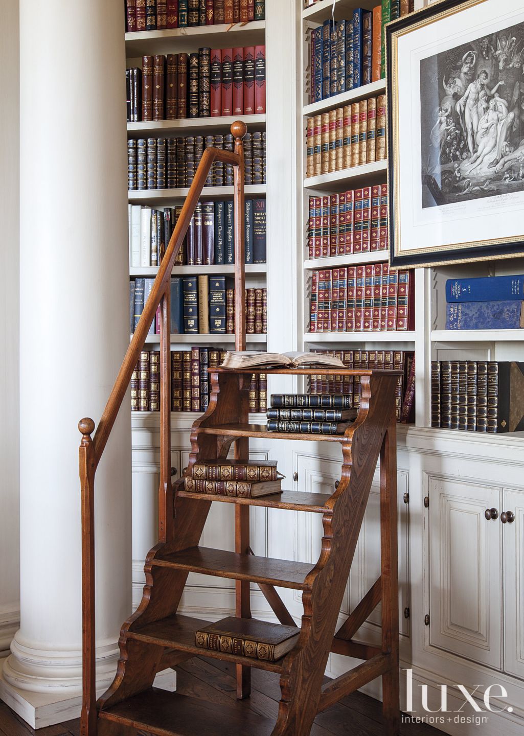 Traditional Country Library - Luxe Interiors + Design