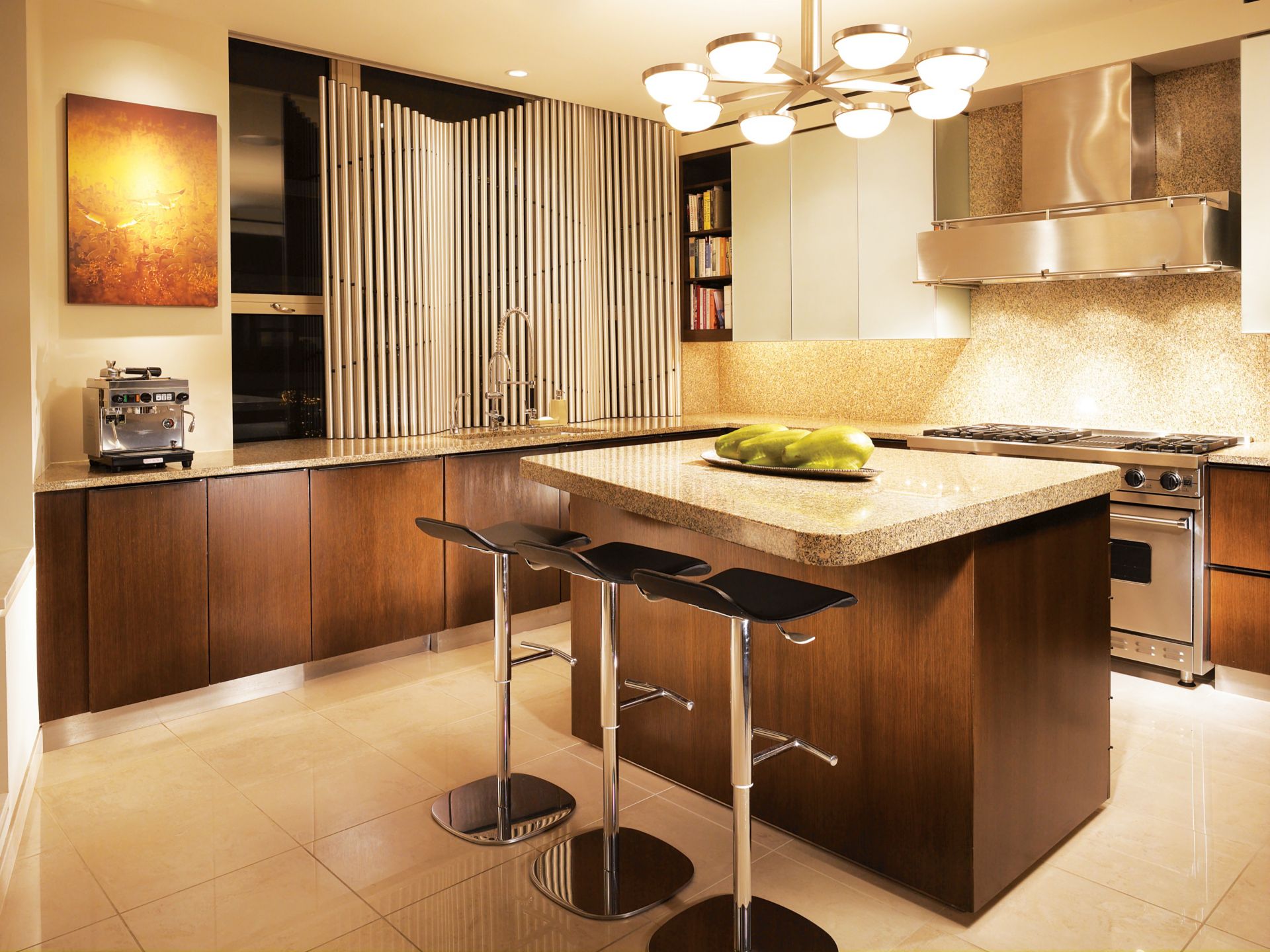 Contemporary Brown Kitchen - Luxe Interiors + Design
