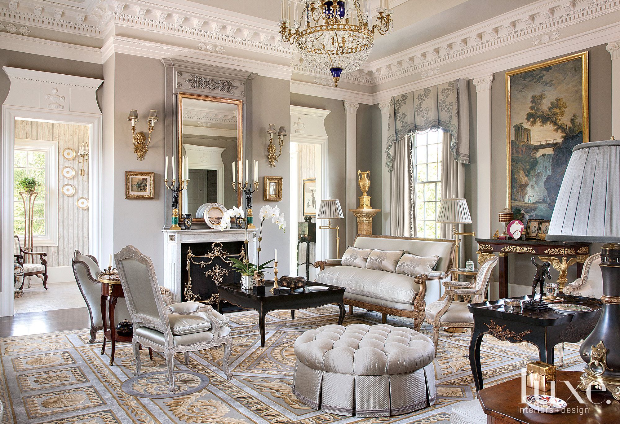 Classical European Living Room - Luxe Interiors + Design