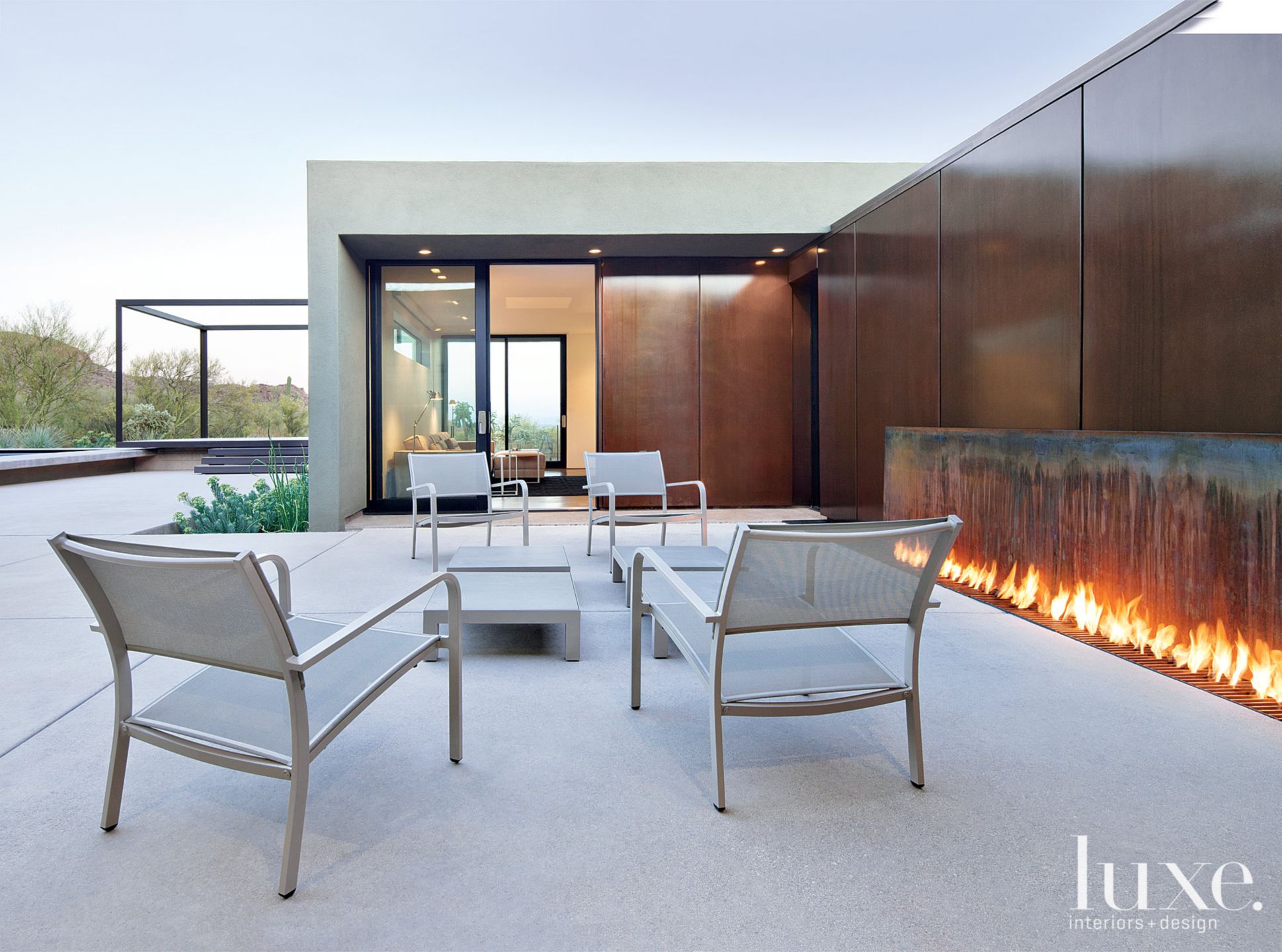 Neutral Modern Outdoor Living Room - Luxe Interiors + Design