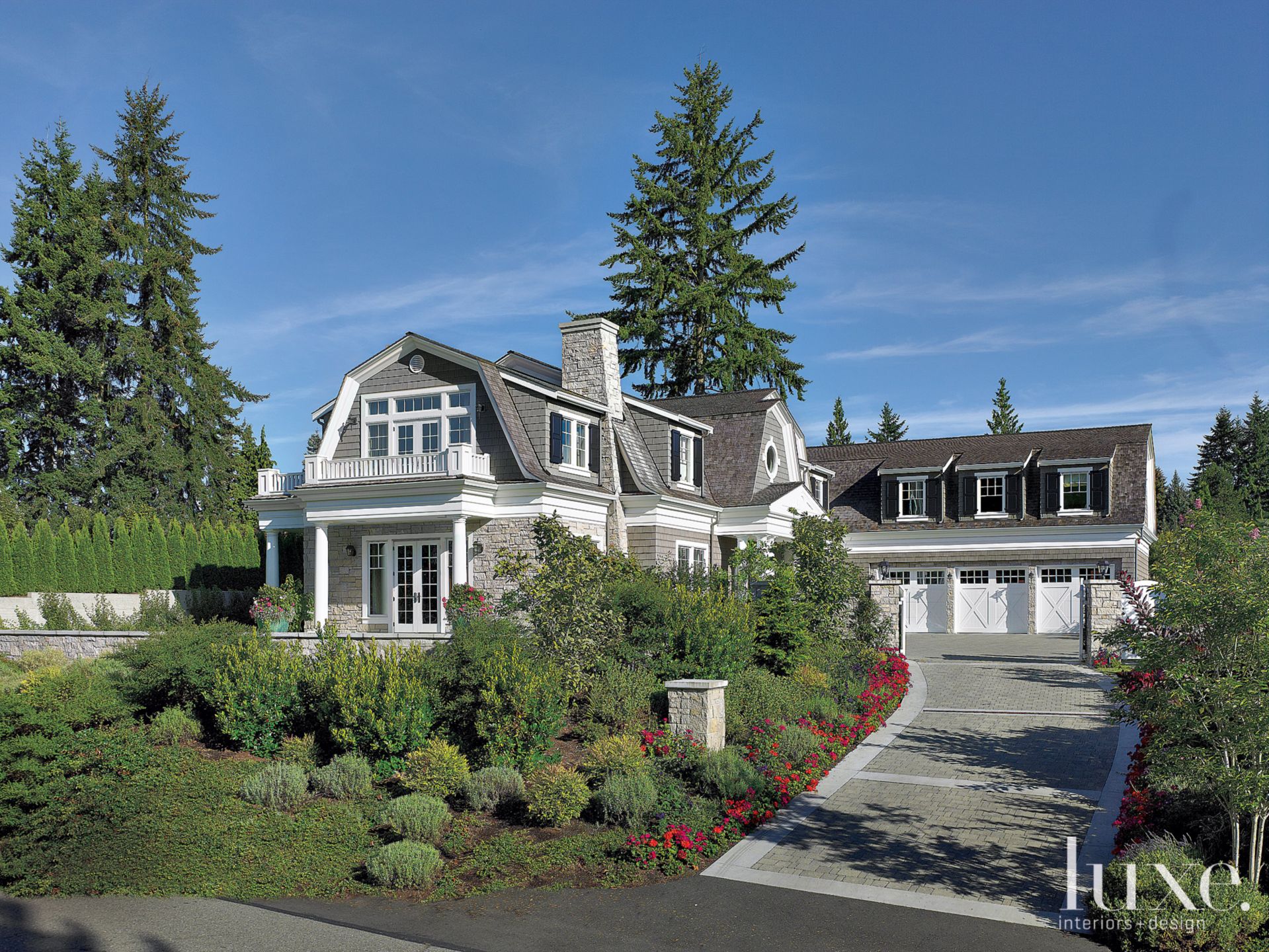 Dutch Colonial Exterior and Garage - Luxe Interiors + Design