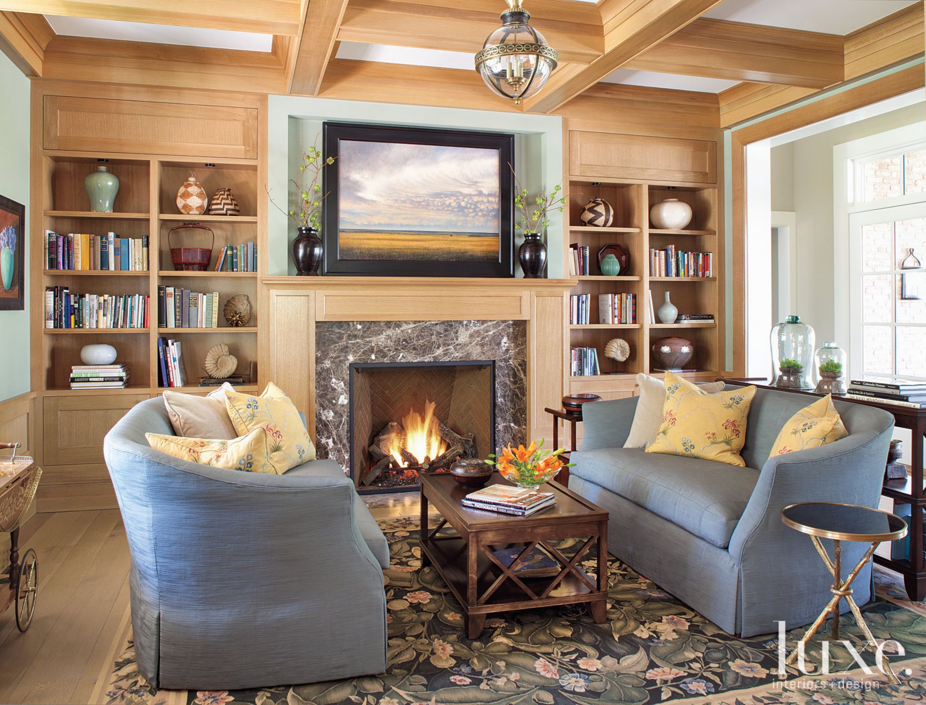 Traditional Library with Custom Millwork - Luxe Interiors + Design