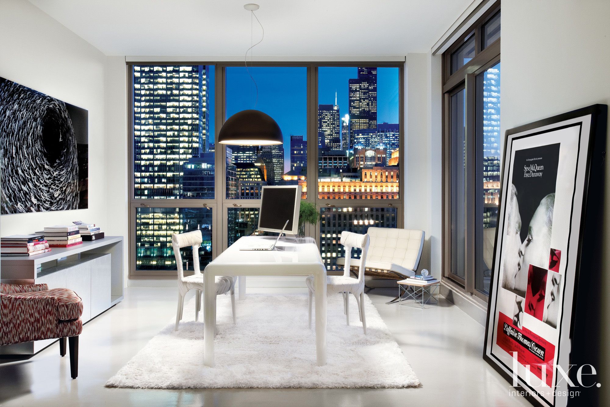 Home Office With A City View - Luxe Interiors + Design