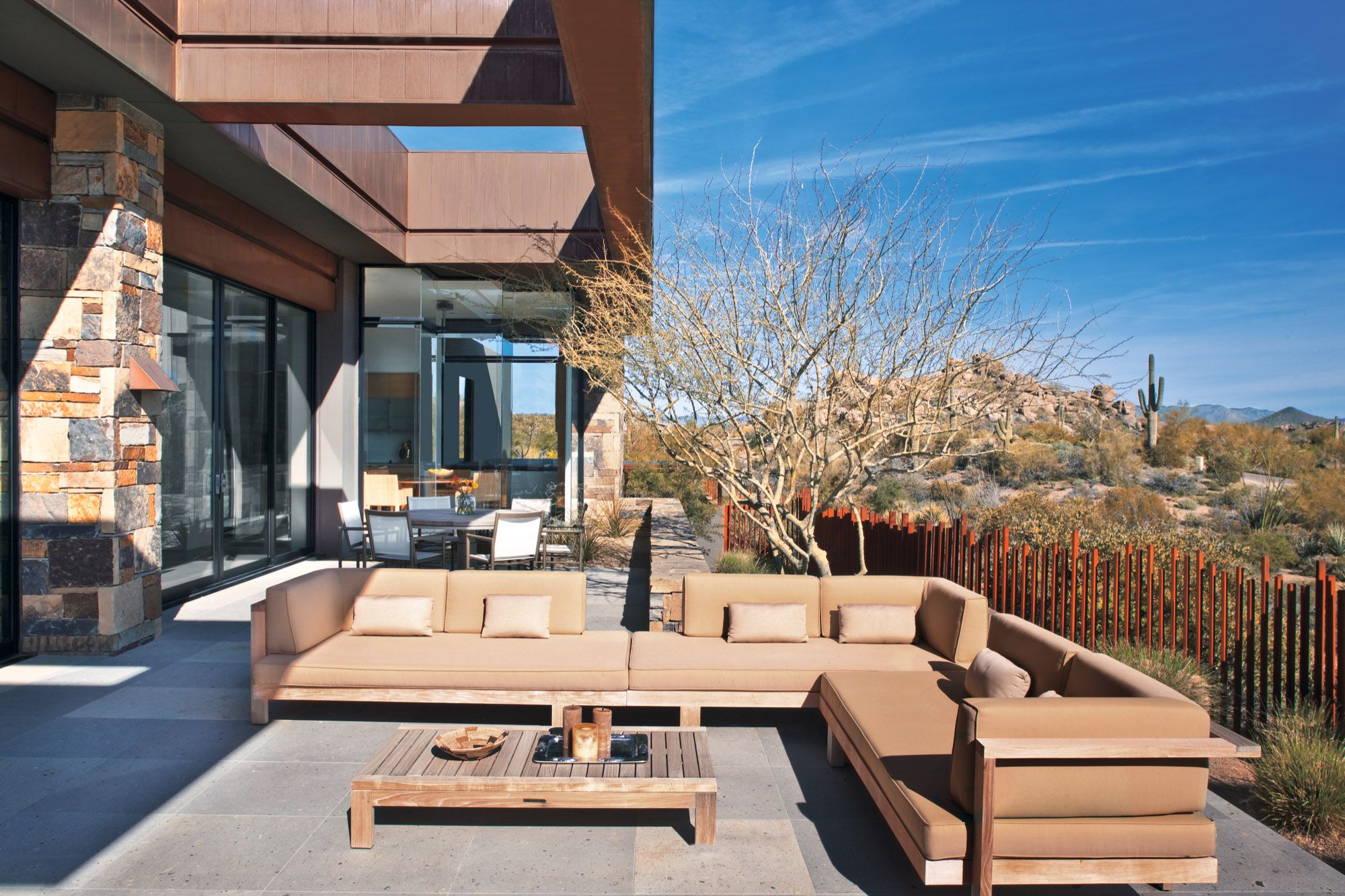 Contemporary Stone Terrace - Luxe Interiors + Design