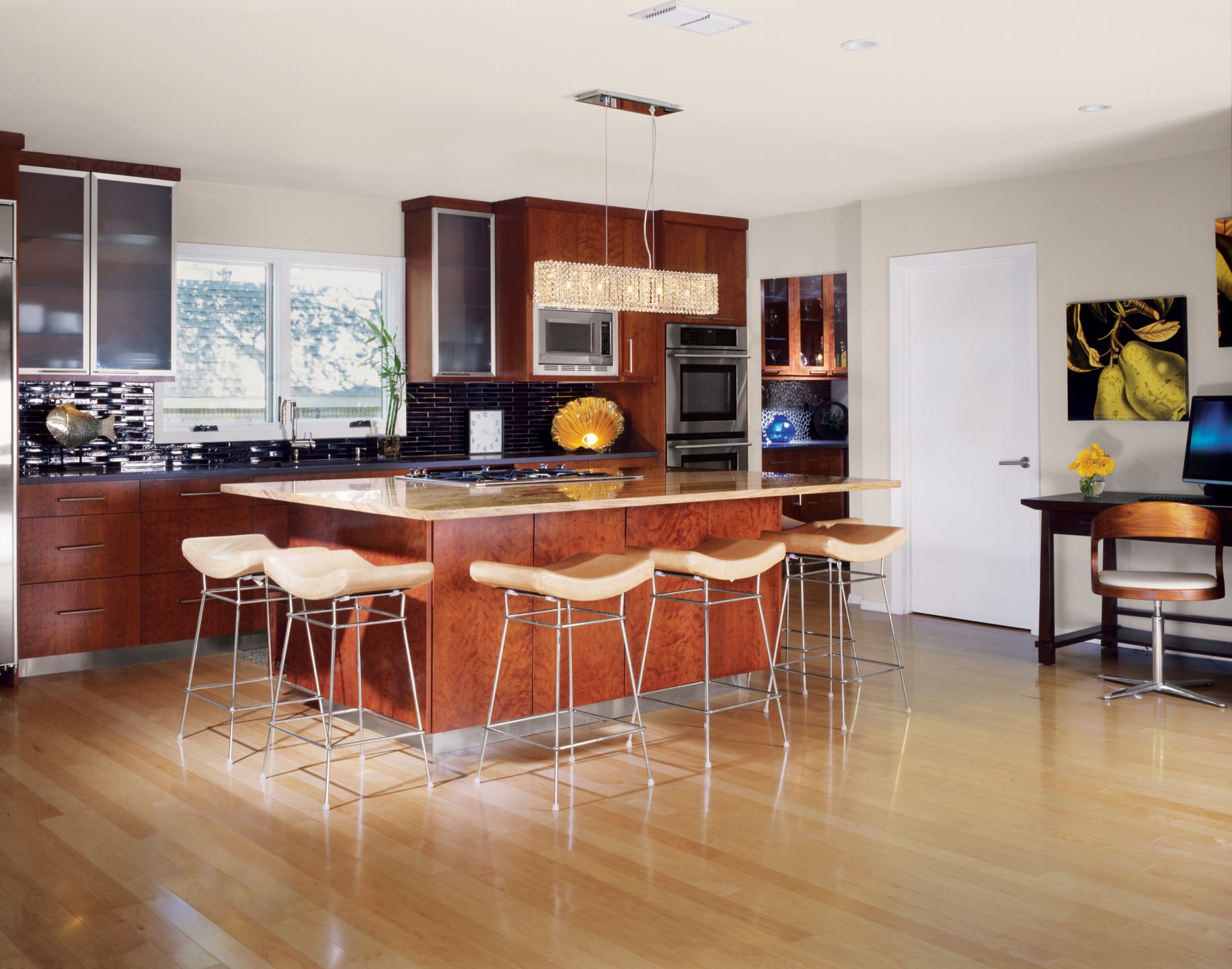 Contemporary Brown Kitchen - Luxe Interiors + Design