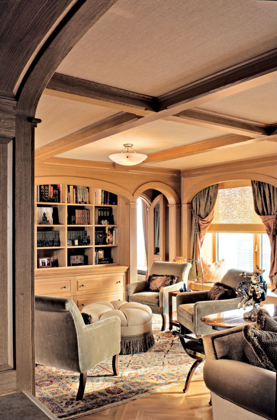 Traditional Neutral Library - Luxe Interiors + Design