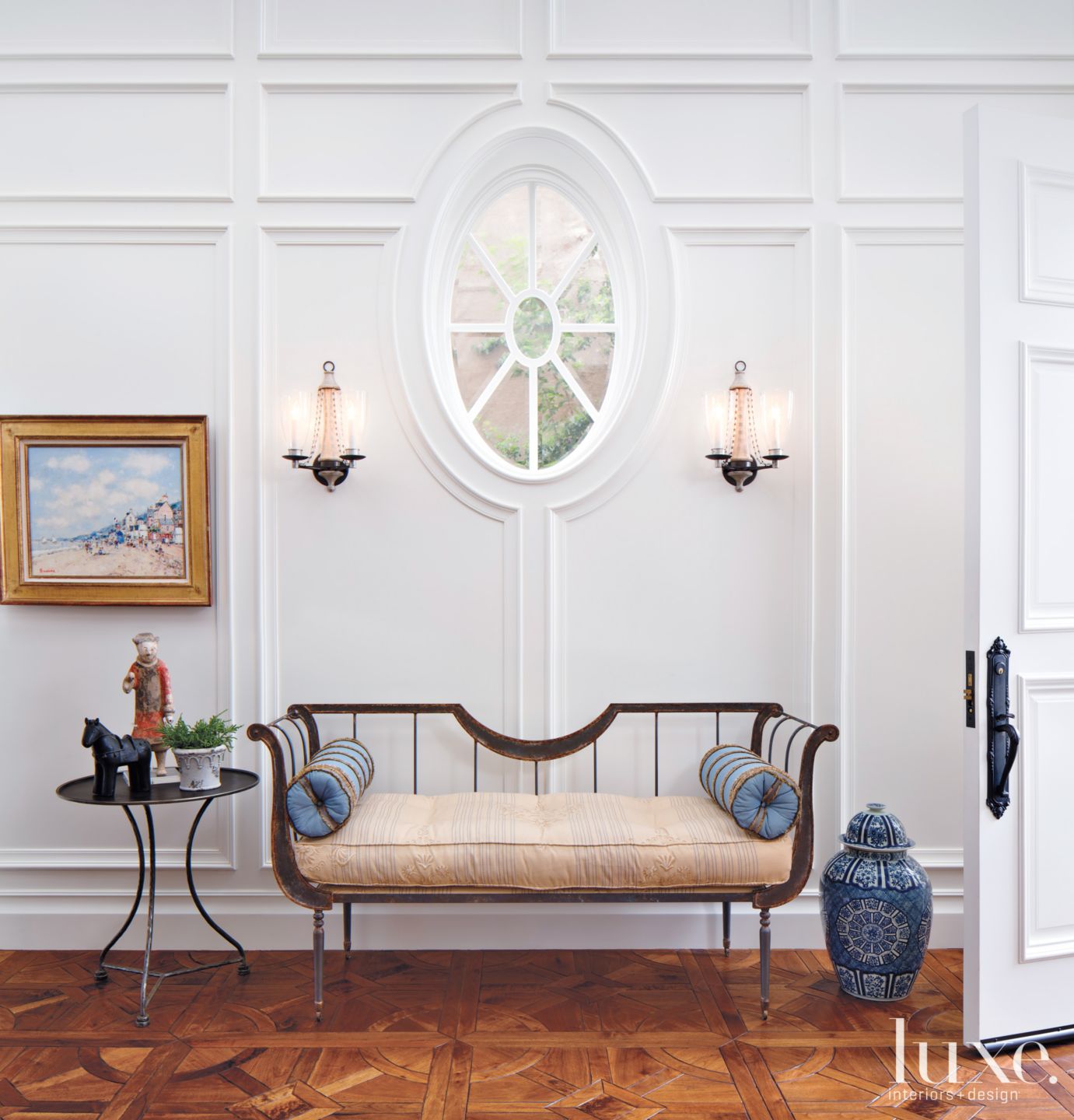 Traditional White Foyer - Luxe Interiors + Design