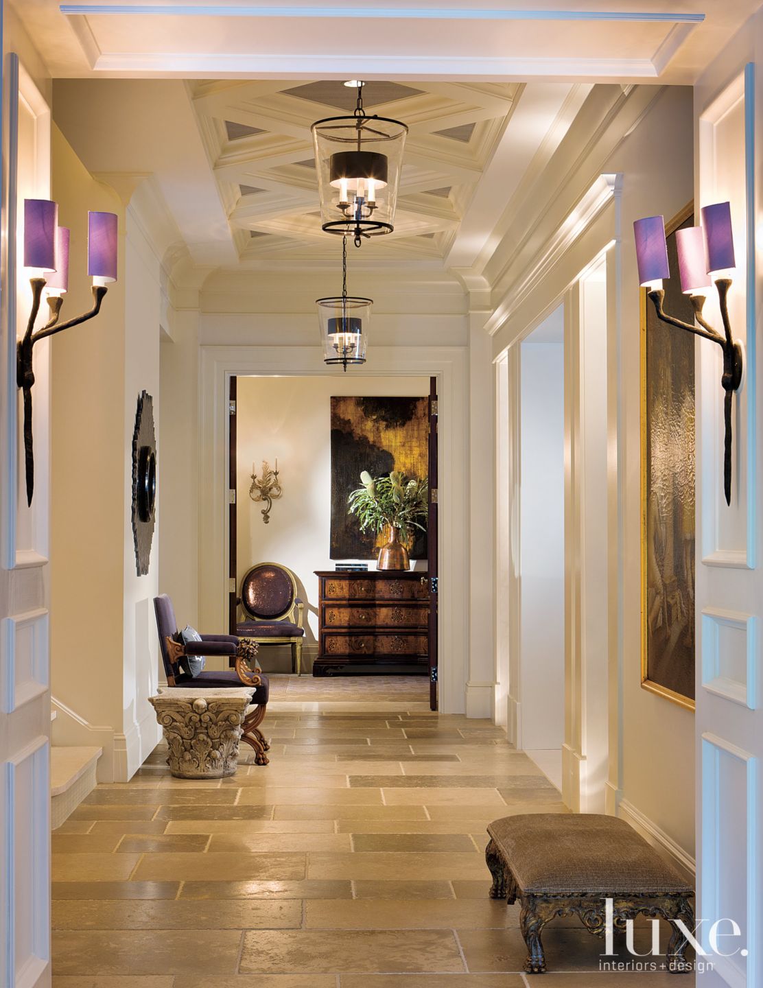 Traditional White Hallway - Luxe Interiors + Design
