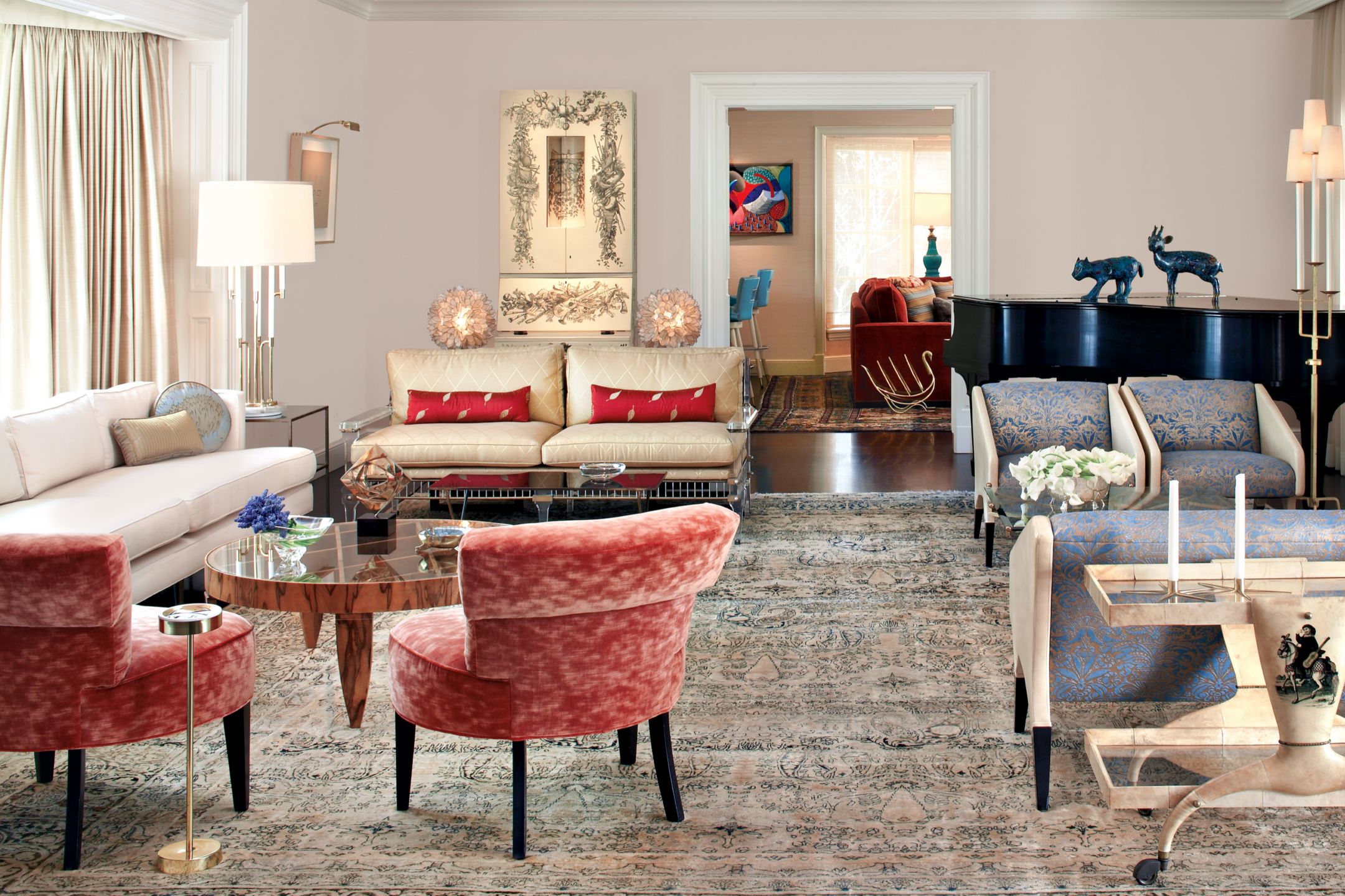 Transitional Neutral Living Room - Luxe Interiors + Design