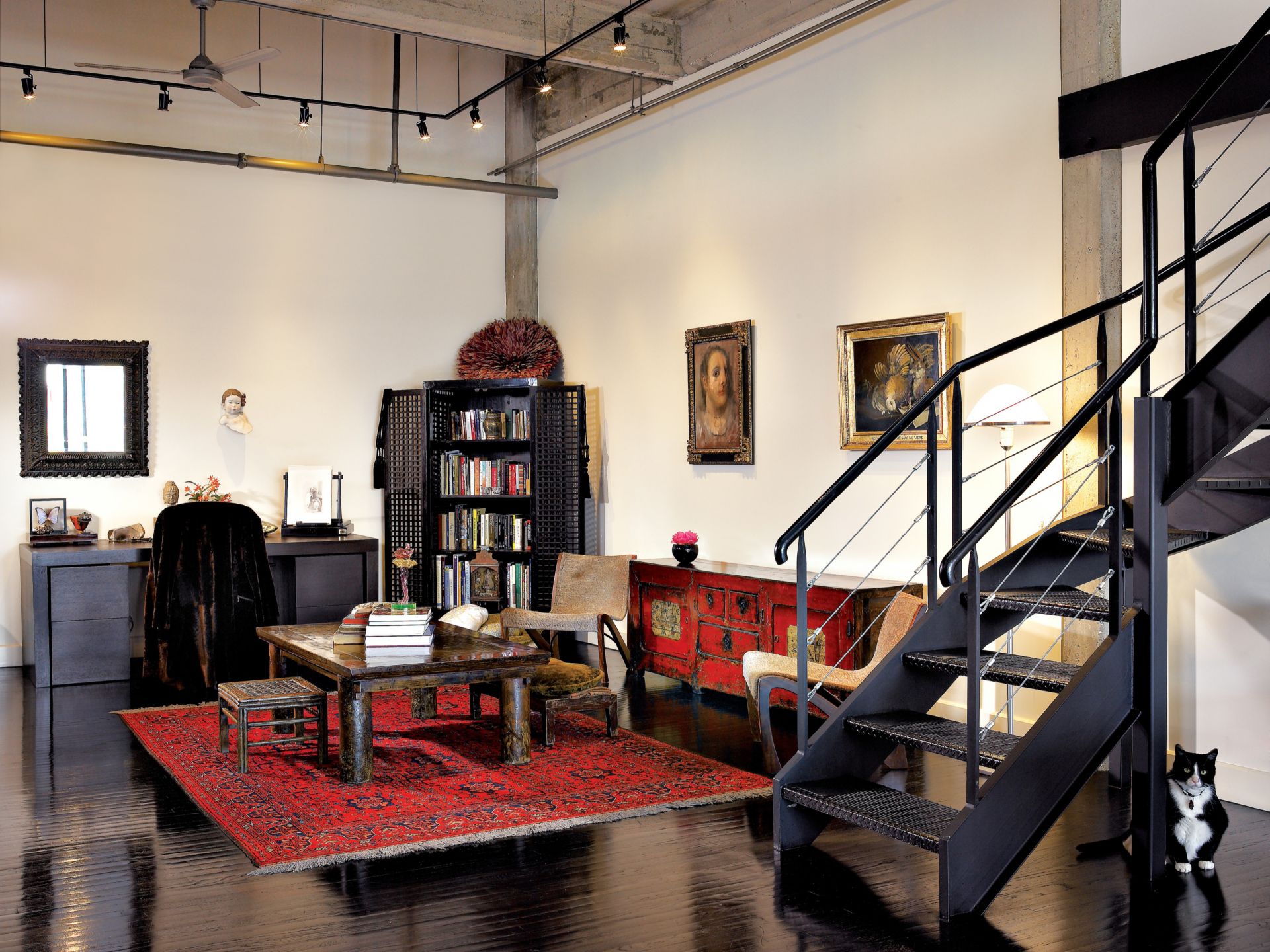 Contemporary Neutral Library - Luxe Interiors + Design