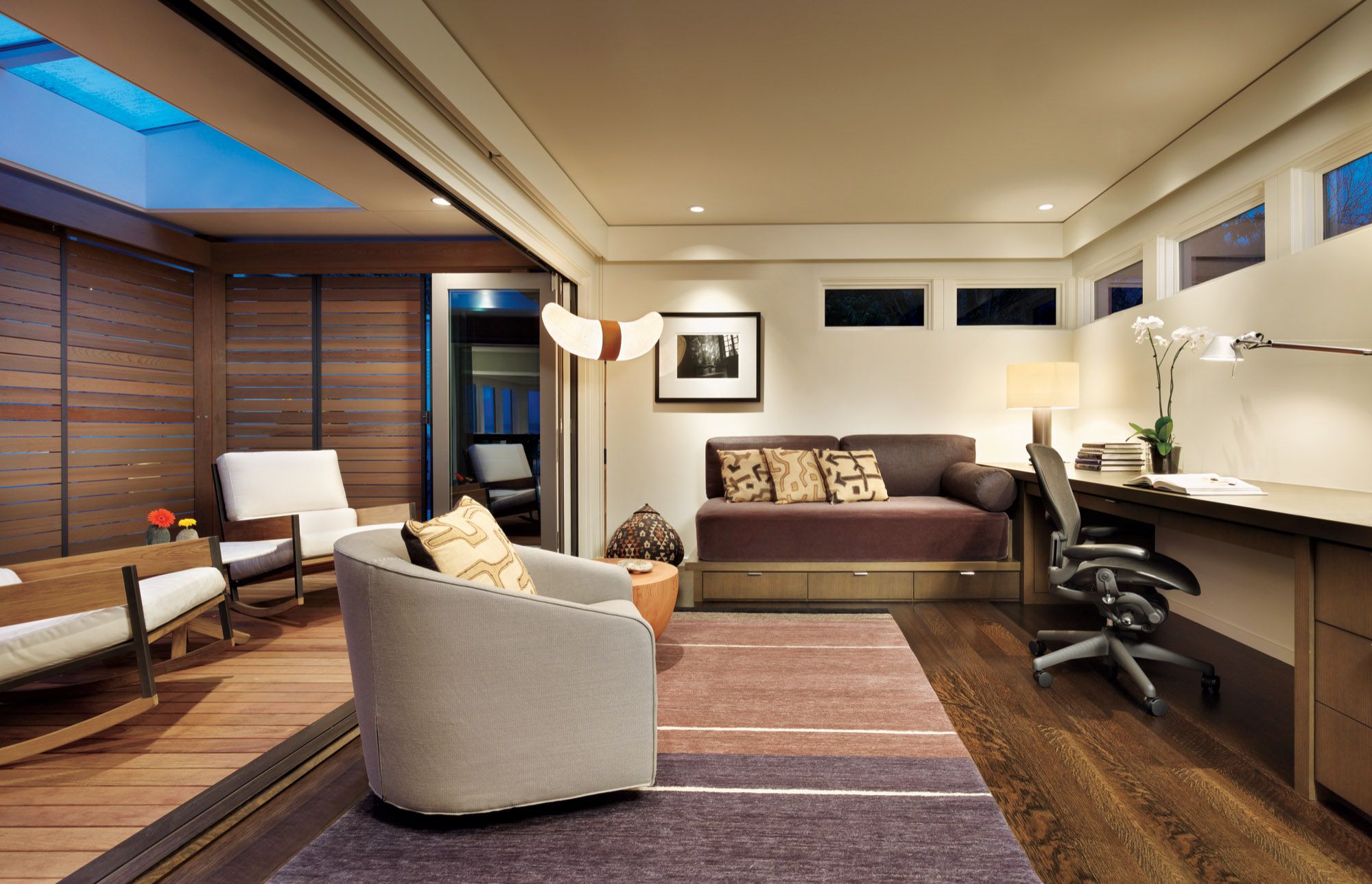 Contemporary Neutral Office - Luxe Interiors + Design