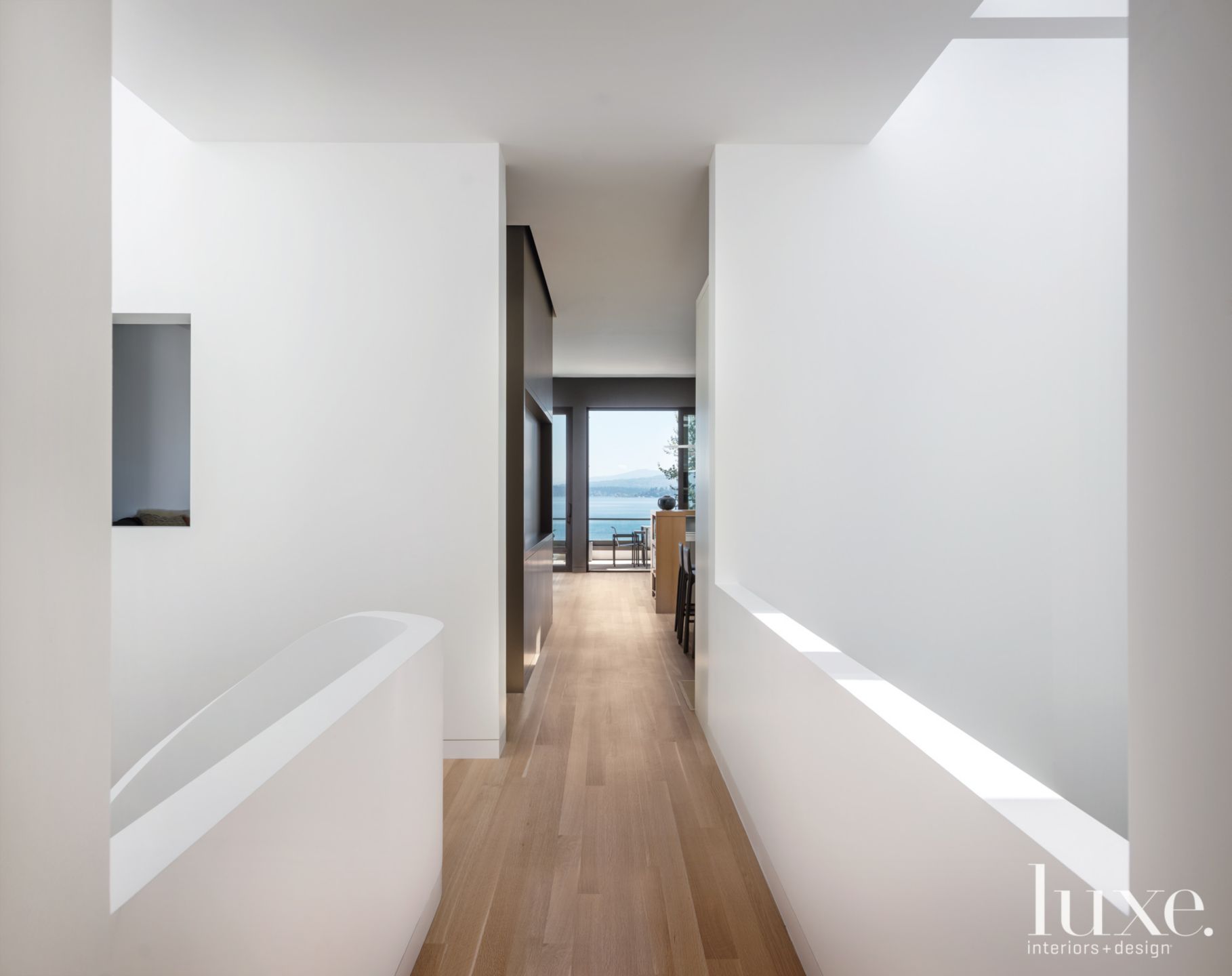 Modern White Hallway - Luxe Interiors + Design