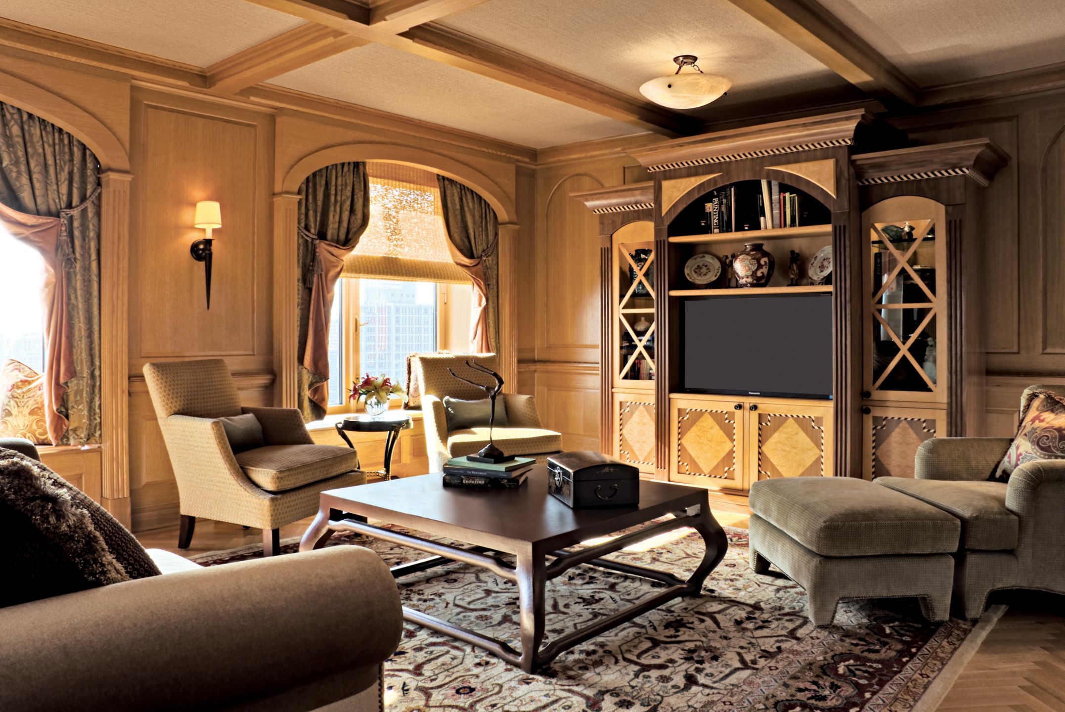 Traditional Neutral Library - Luxe Interiors + Design