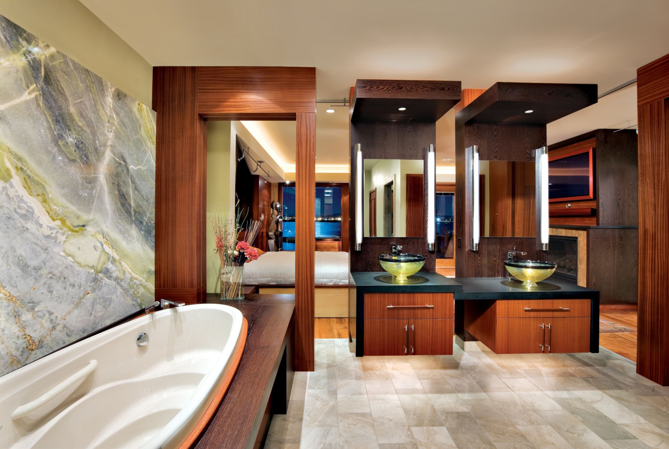 Neutral Contemporary Bathroom - Luxe Interiors + Design