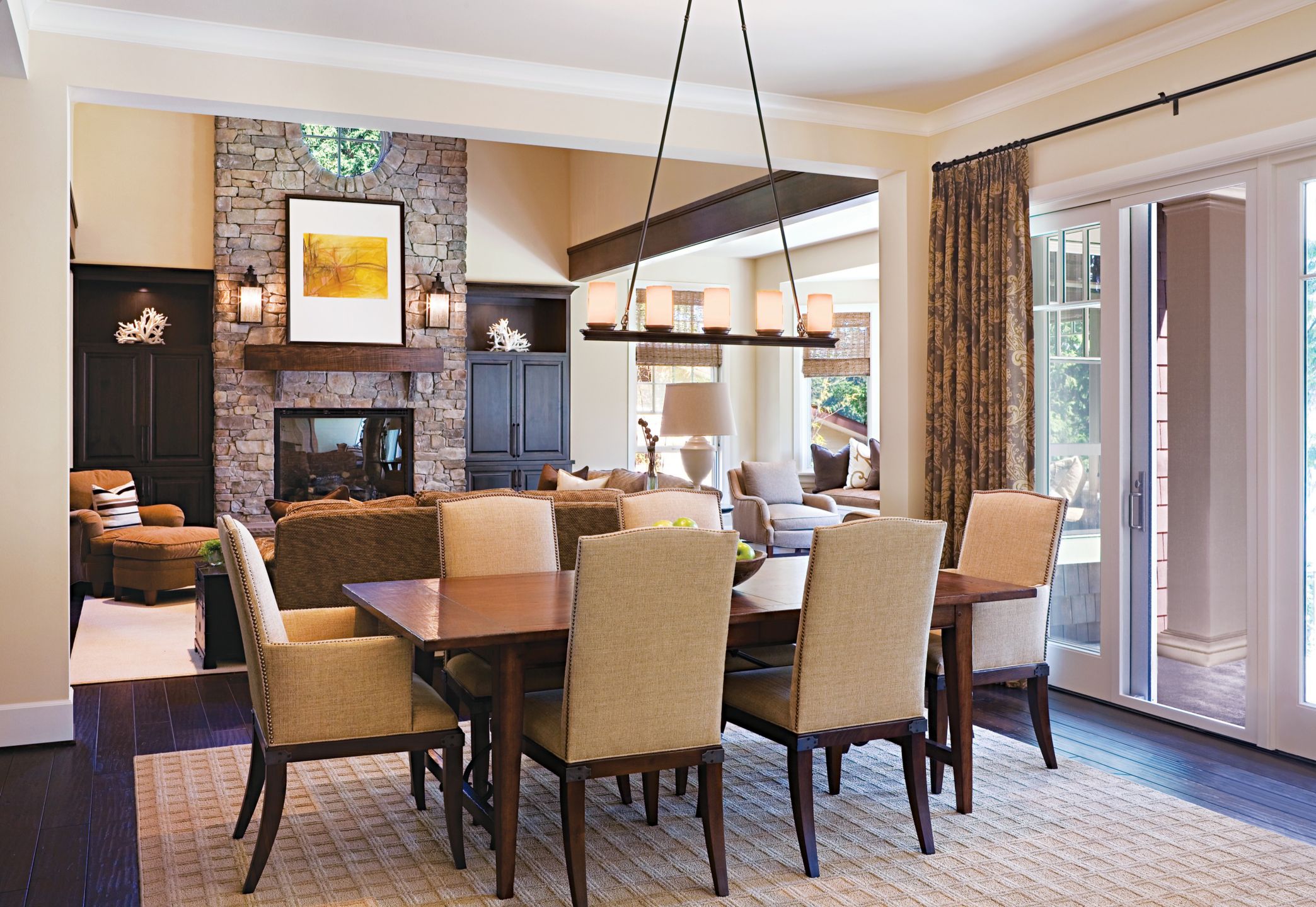 Brown Contemporary Great Room - Luxe Interiors + Design