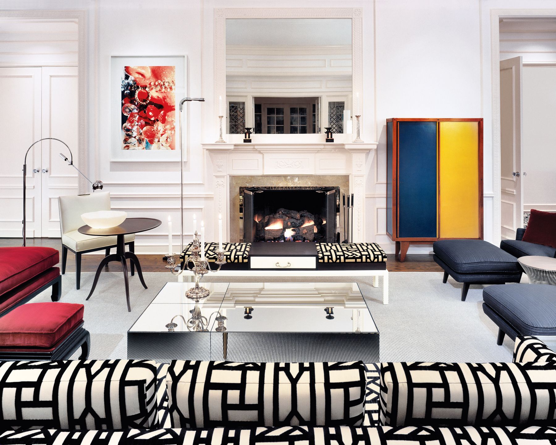Modern Multi-Colored Living Room - Luxe Interiors + Design
