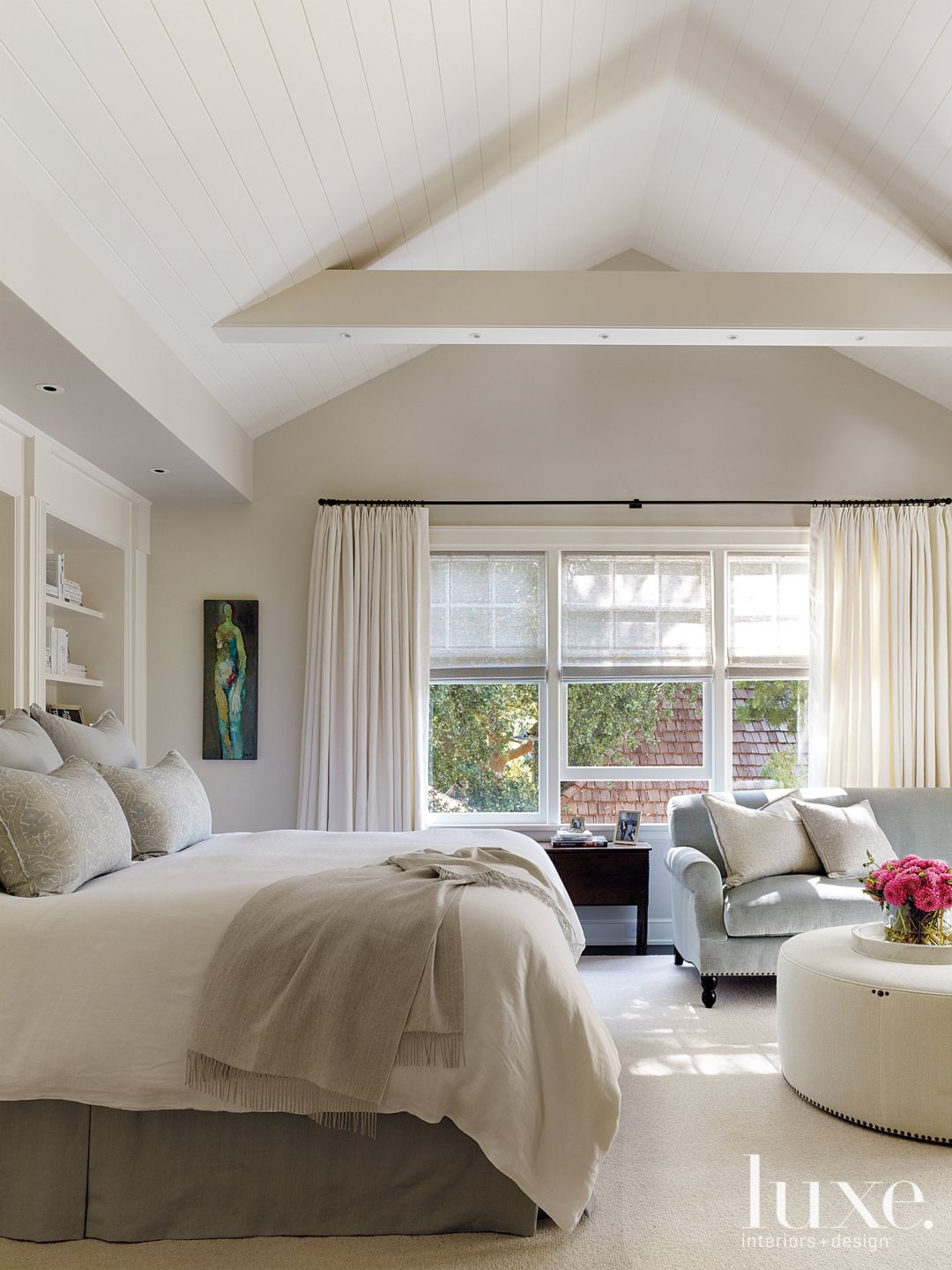 White Transitional Master Bedroom - Luxe Interiors + Design