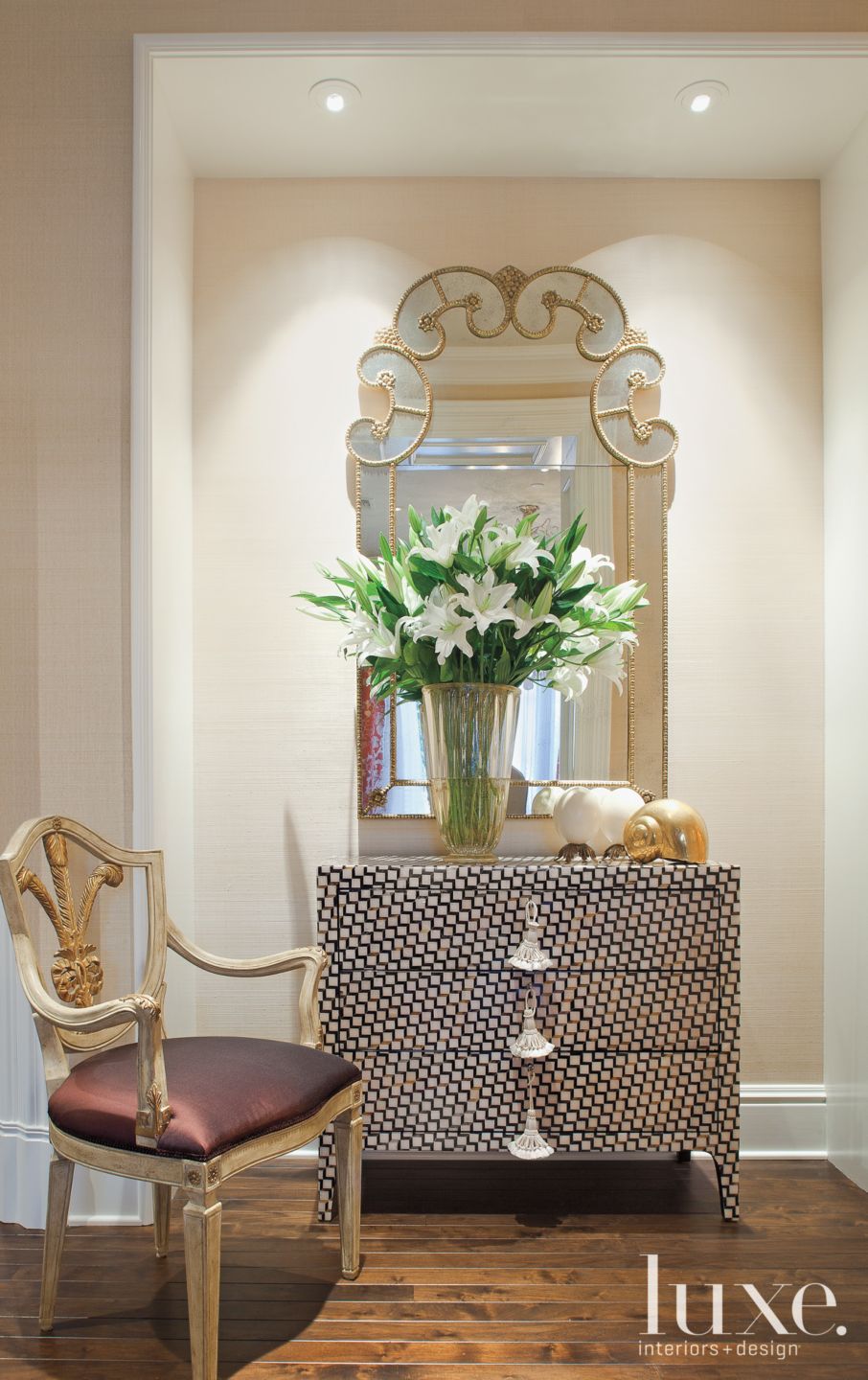 Antique Patterned Chest - Luxe Interiors + Design