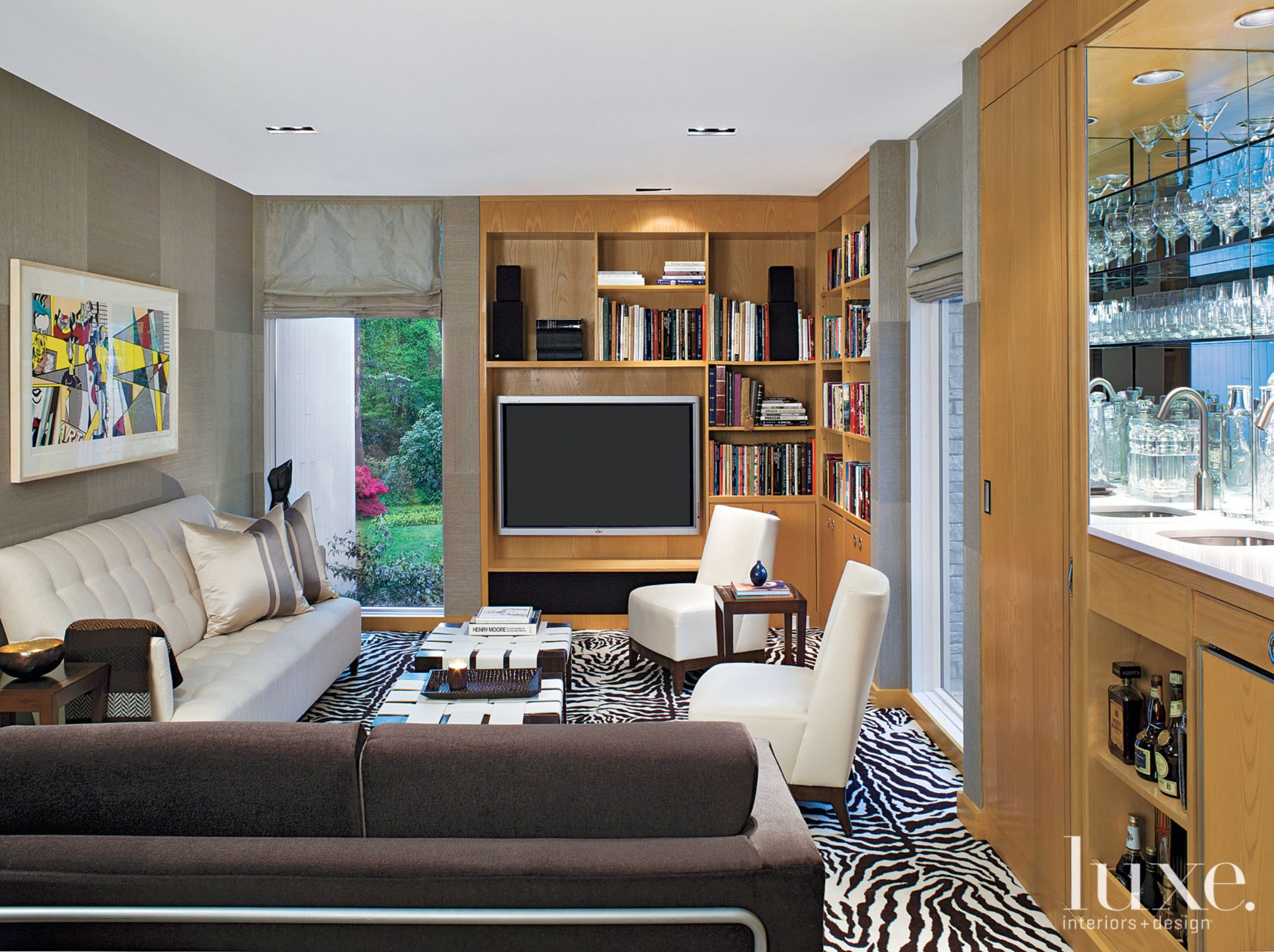 Modern Media Room - Luxe Interiors + Design