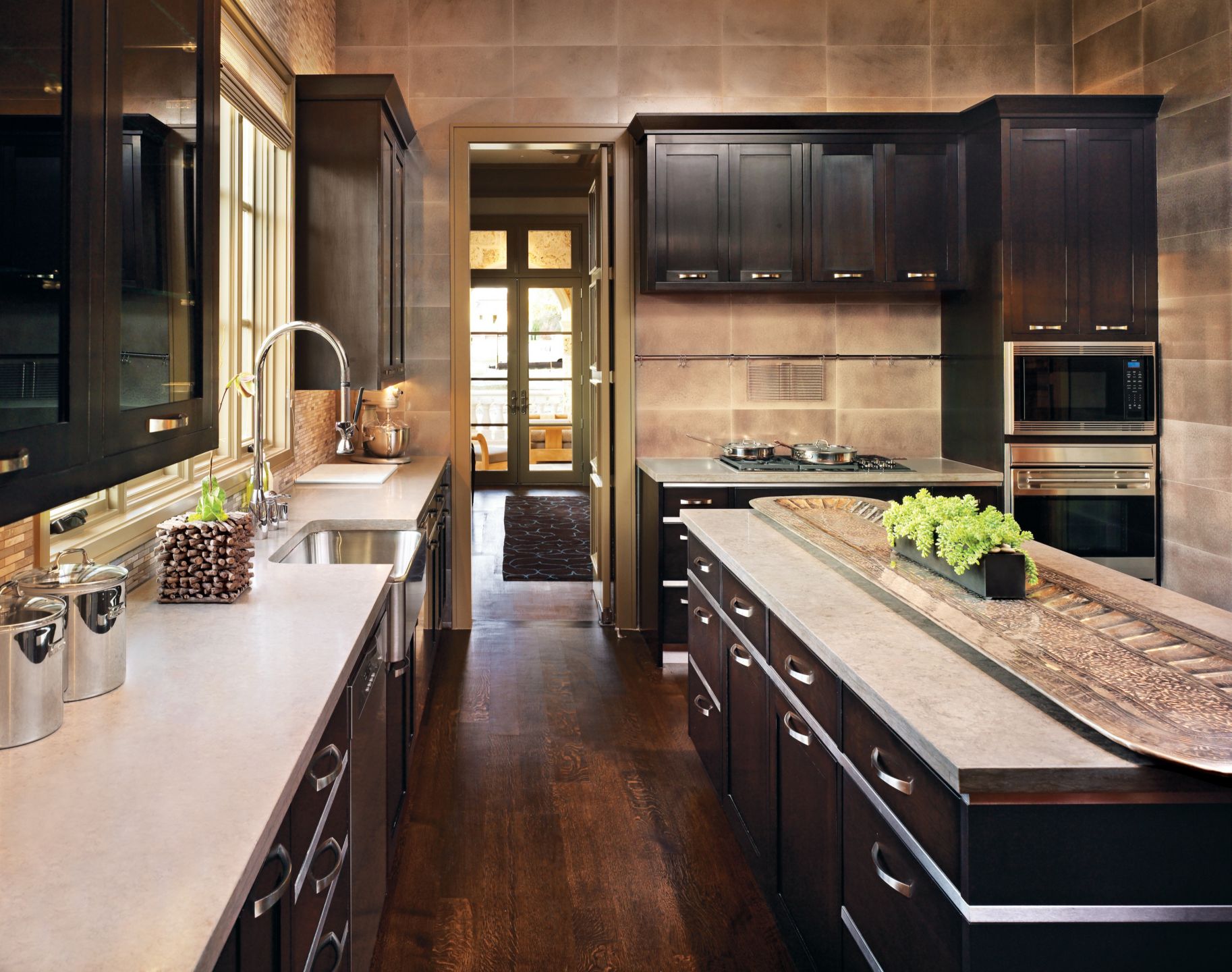 Contemporary Brown Kitchen - Luxe Interiors + Design