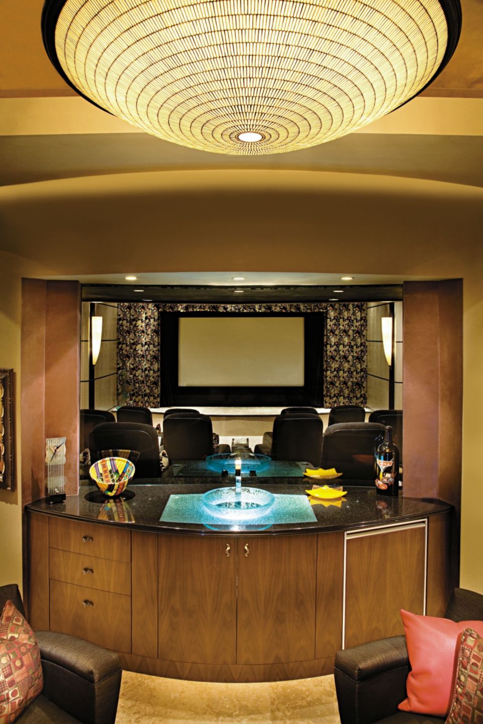Brown Contemporary Bar - Luxe Interiors + Design