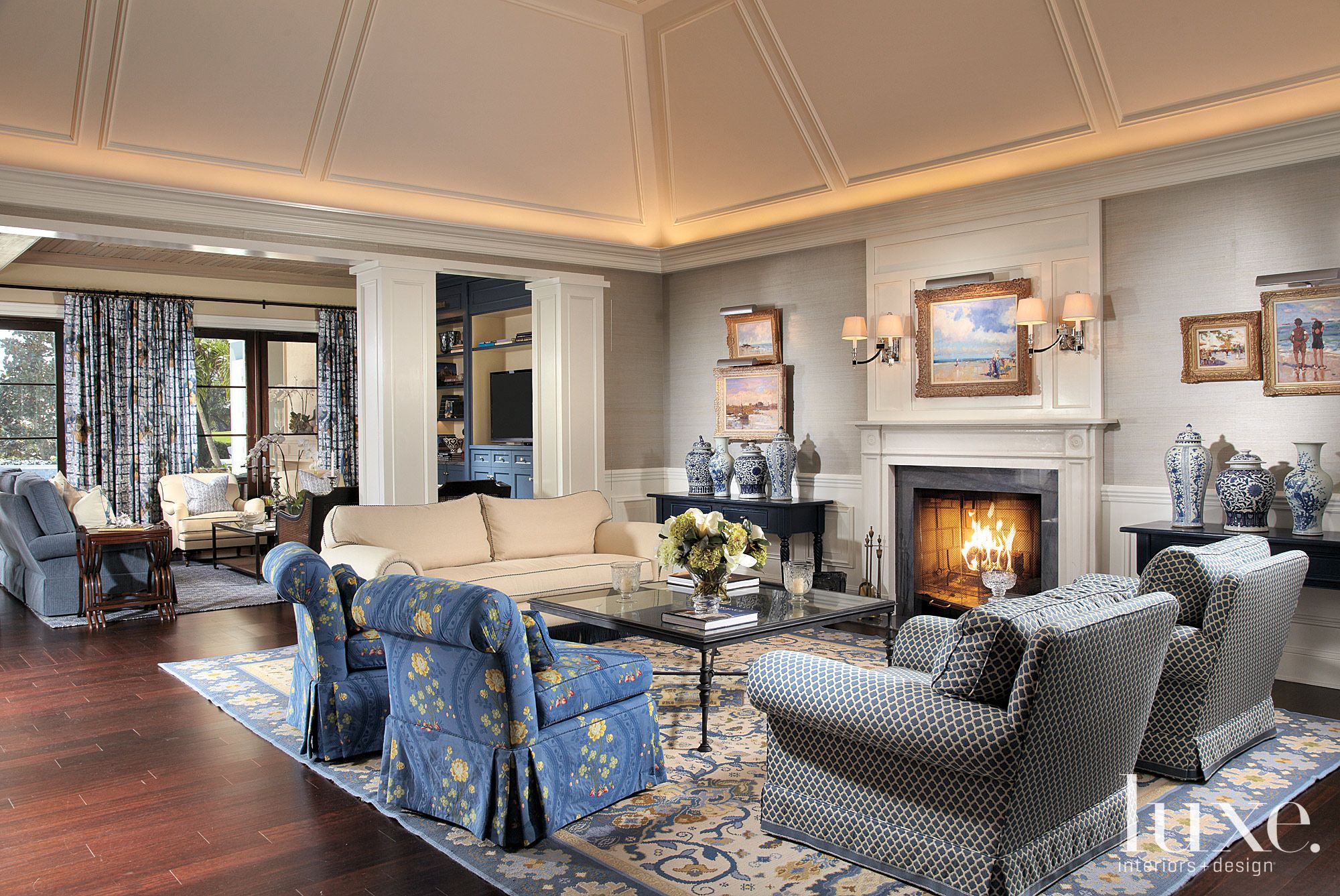 Eclectic Formal Living Room - Luxe Interiors + Design