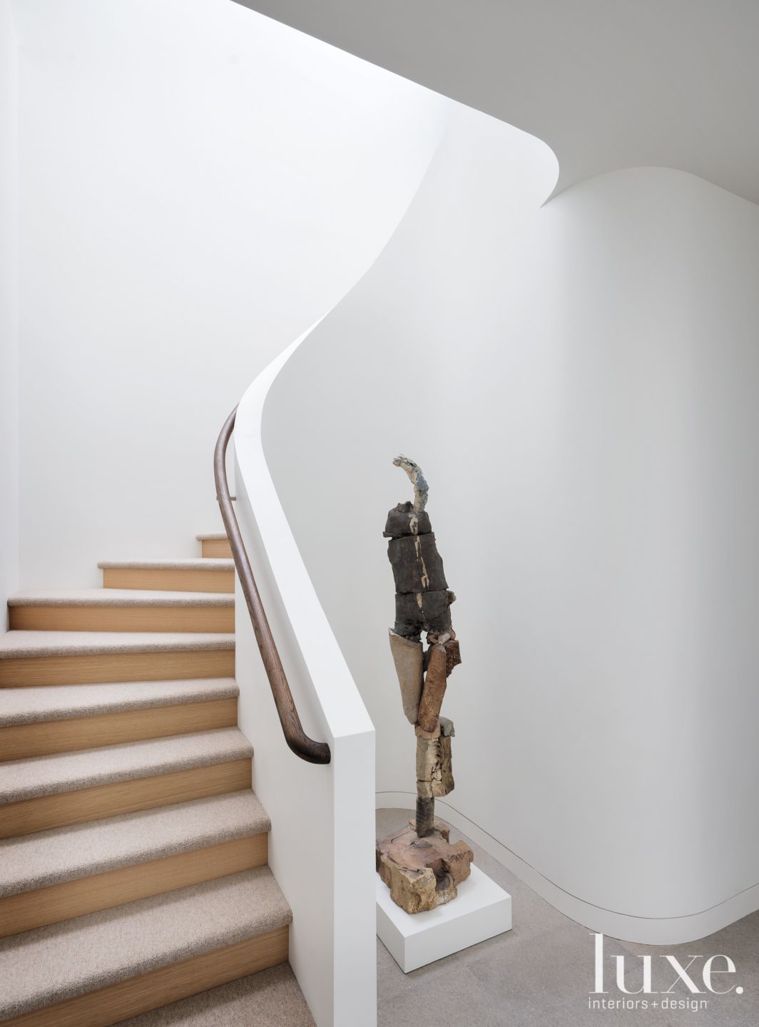 Modern White Stairway - Luxe Interiors + Design