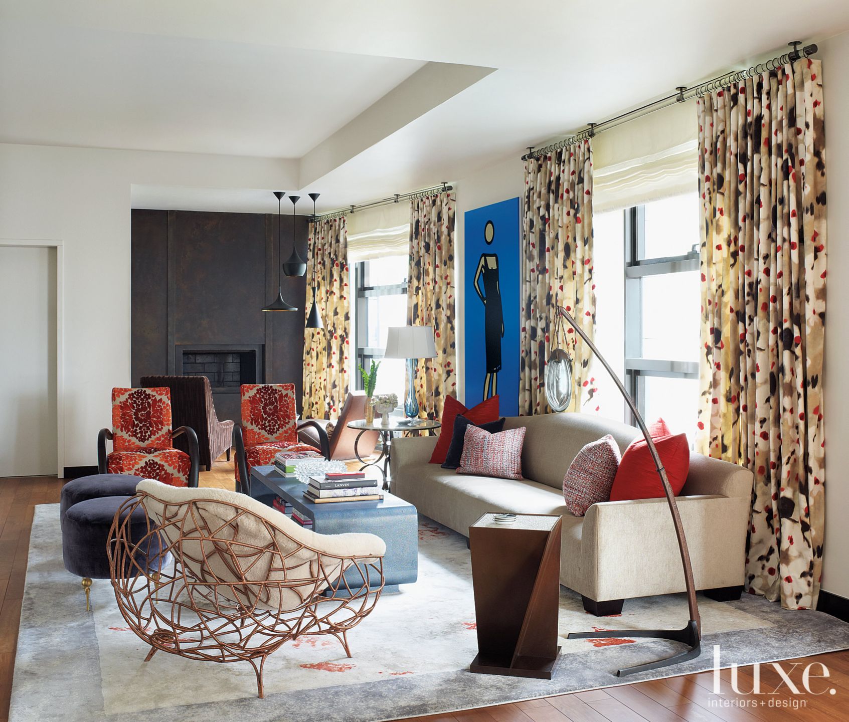 Neutral Eclectic Living Room - Luxe Interiors + Design