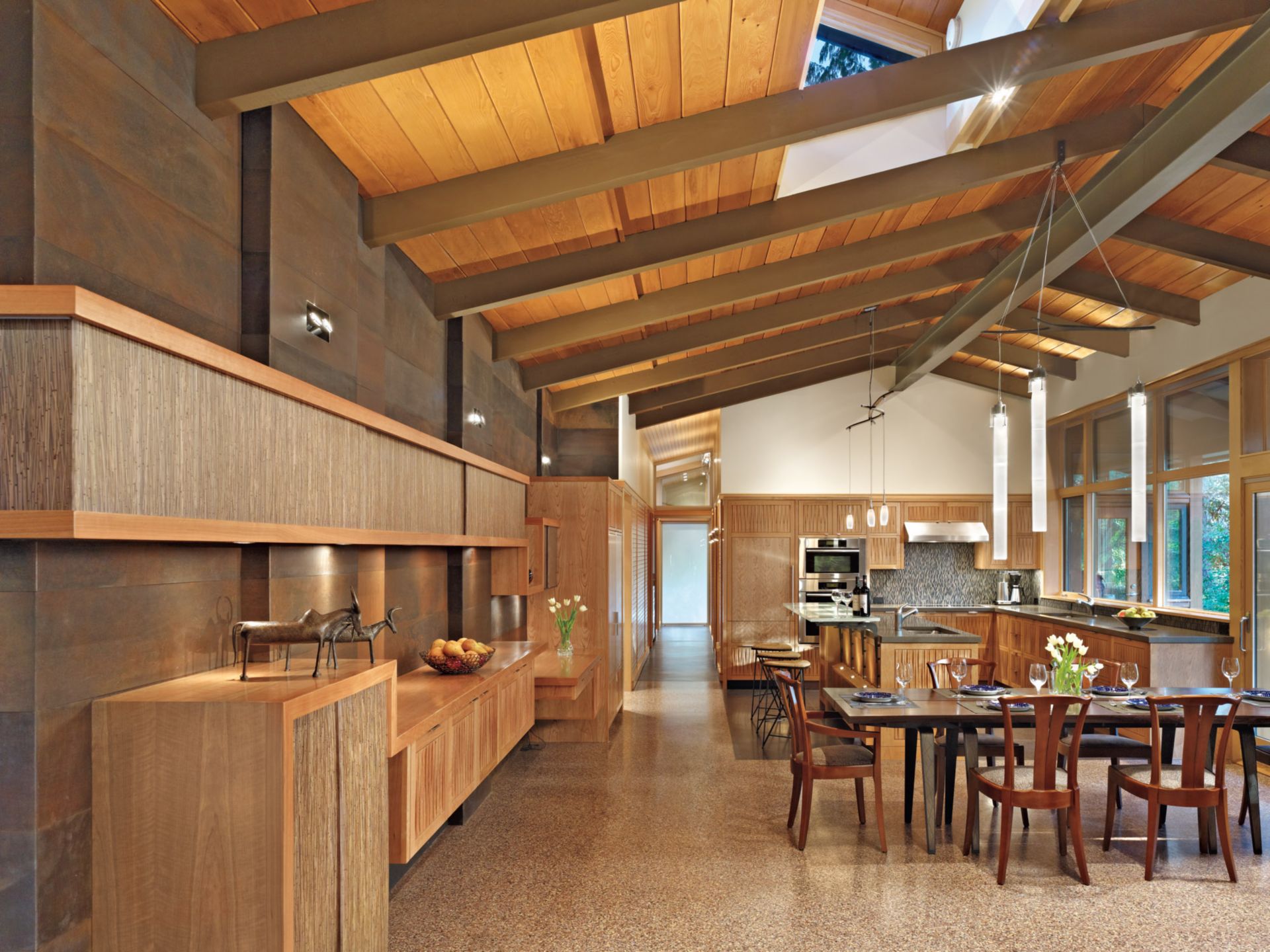 Contemporary Brown Kitchen - Luxe Interiors + Design