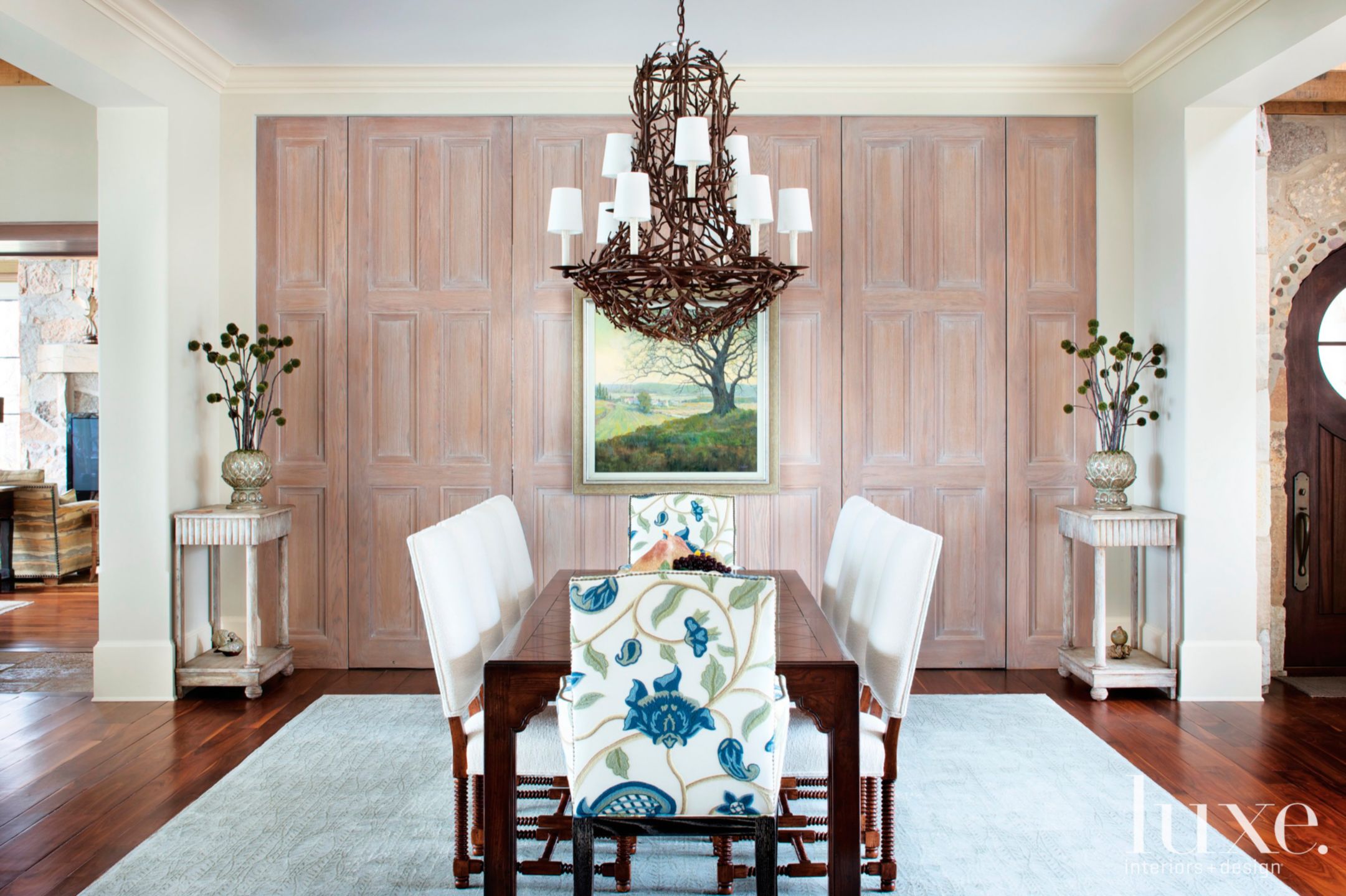 Contemporary Neutral Dining Room with - Luxe Interiors + Design