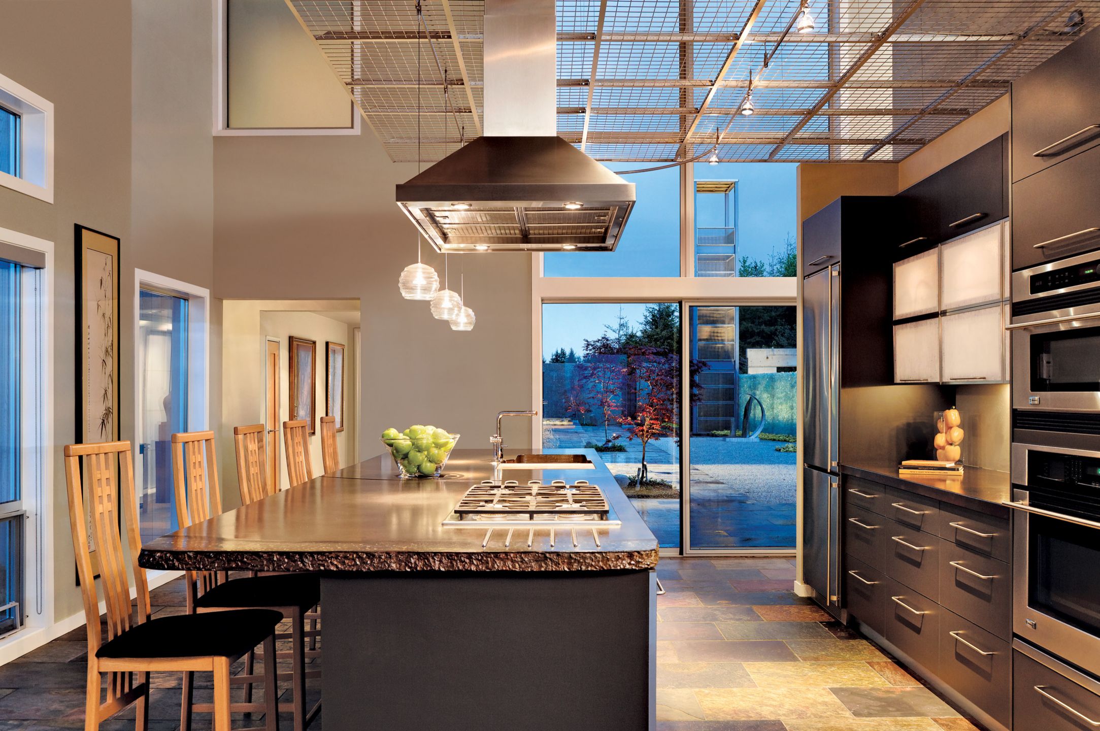 Contemporary Brown Kitchen - Luxe Interiors + Design