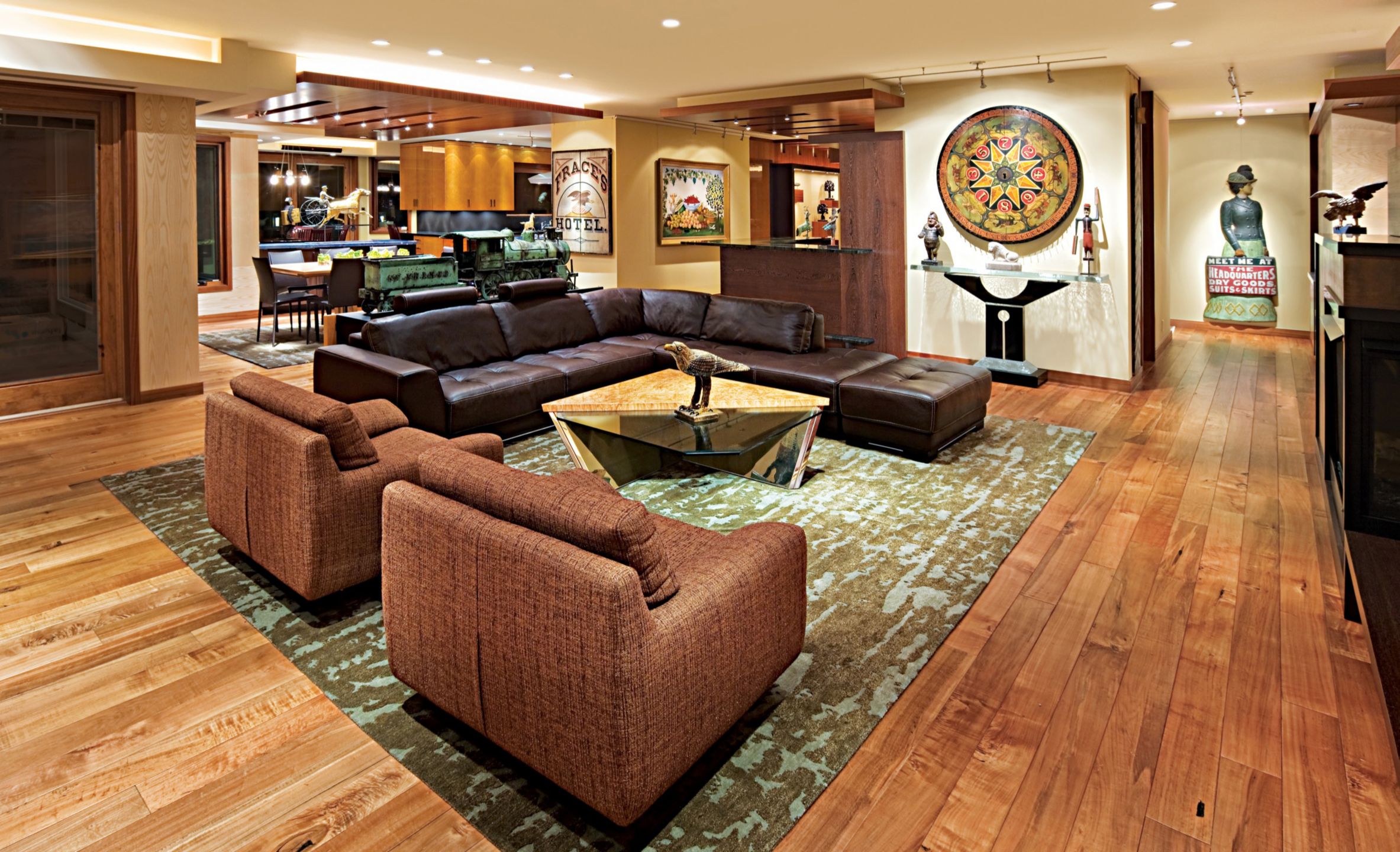 Brown Traditional Living Room - Luxe Interiors + Design