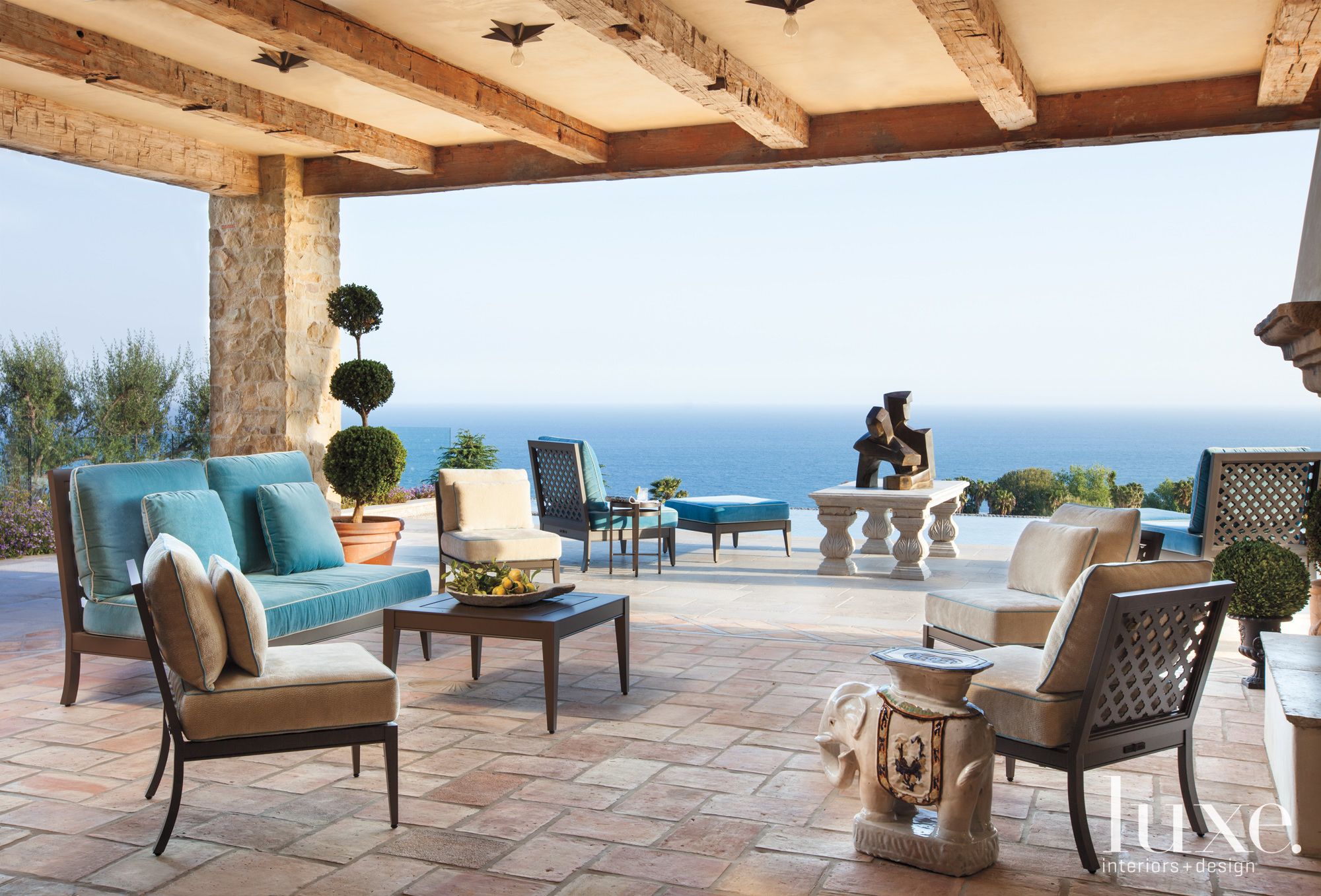 Contemporary Neutral Loggia - Luxe Interiors + Design