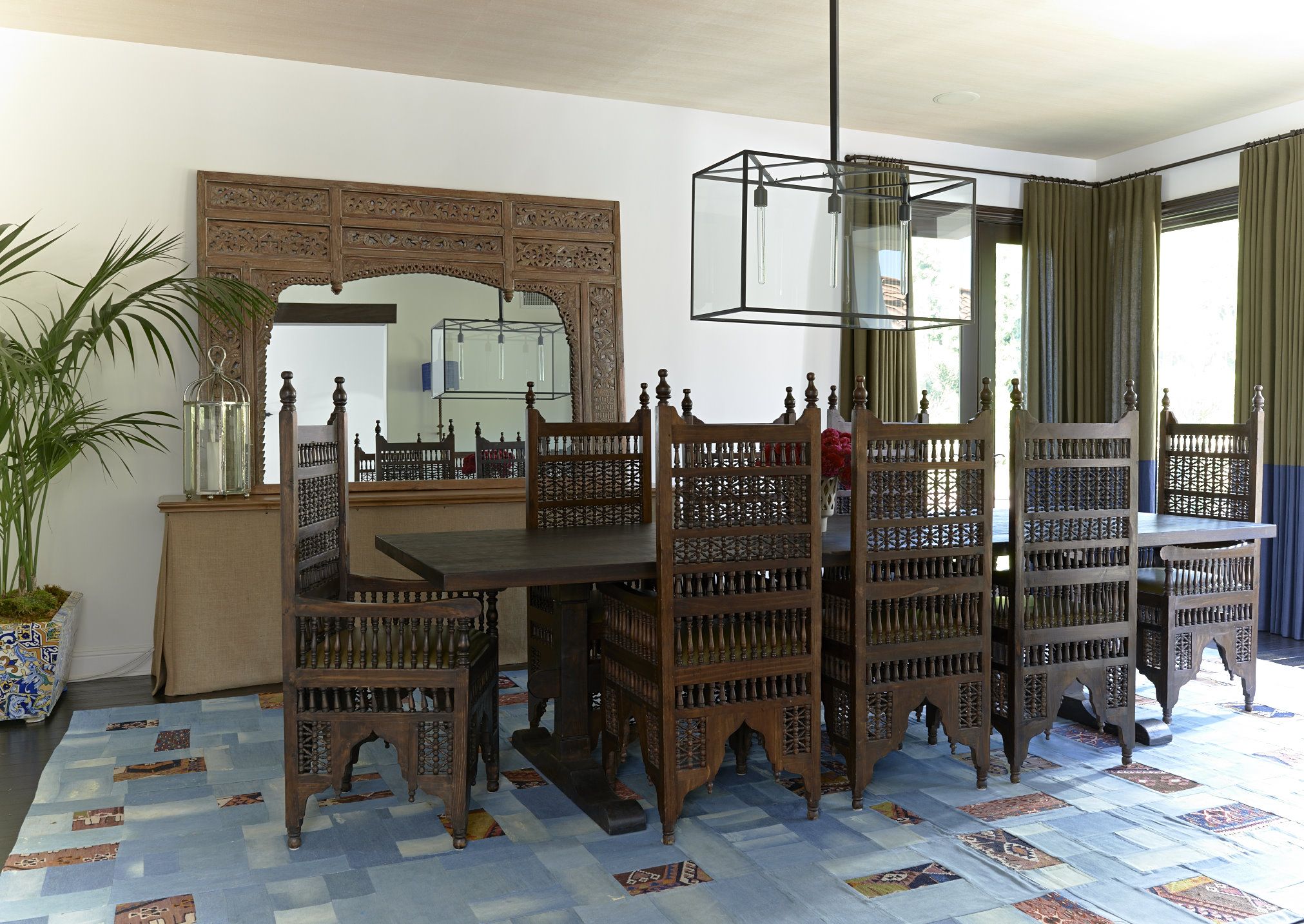Neutral Eclectic Spanish-Style Dining Room - Luxe Interiors + Design