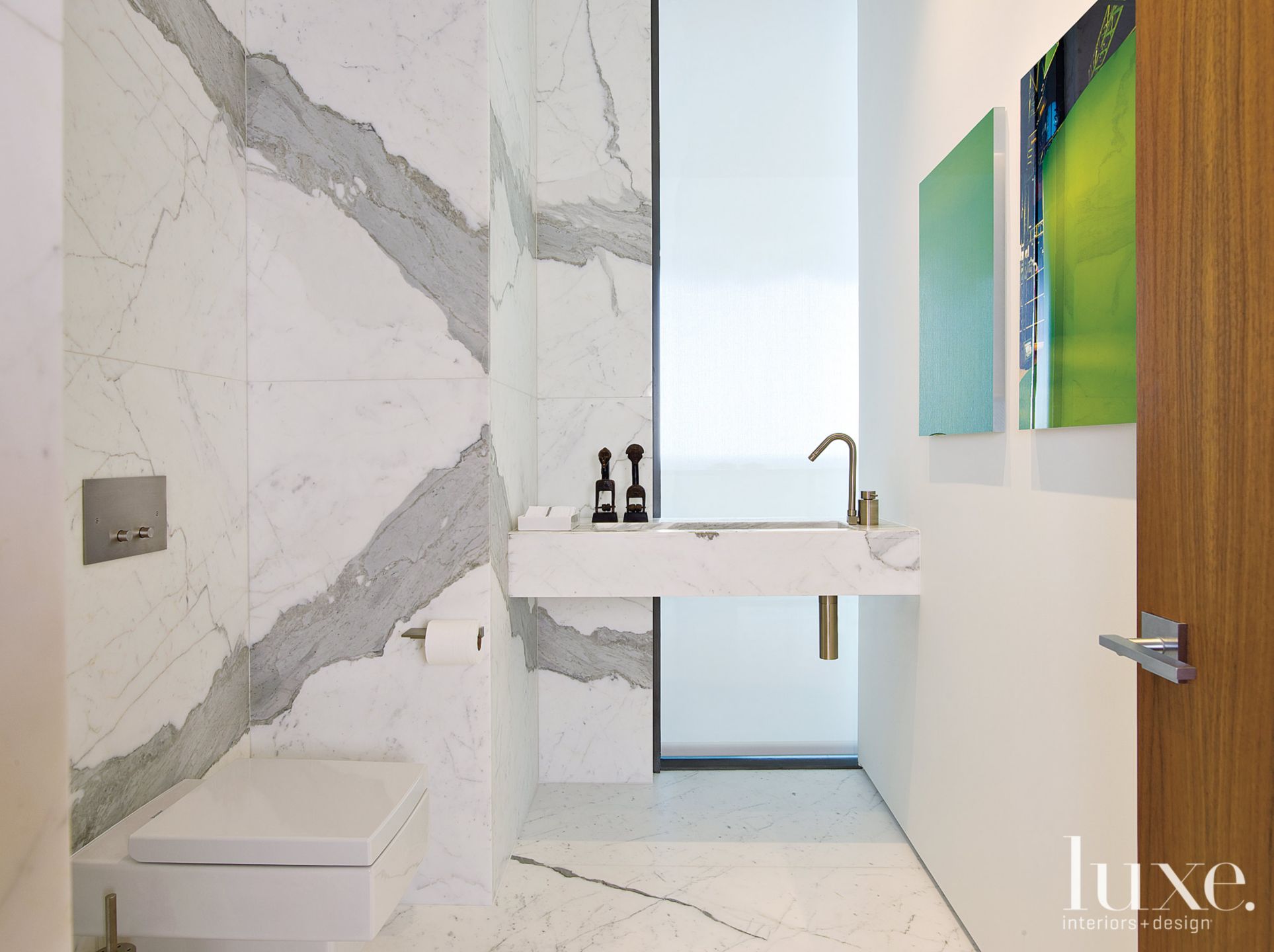 Small sink with ocean view - Luxe Interiors + Design