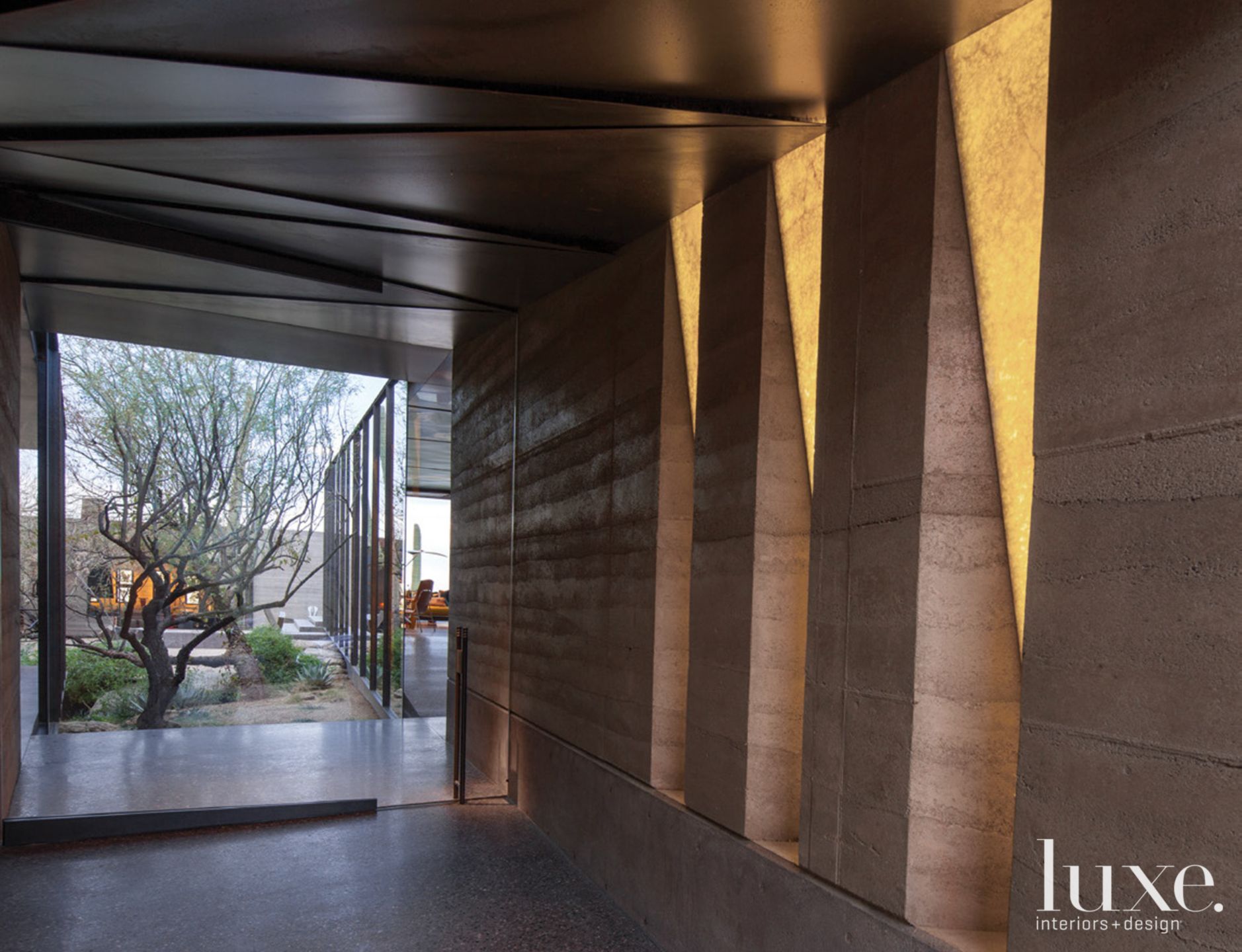 Neutral Contemporary Front Entryway Corridor - Luxe Interiors + Design