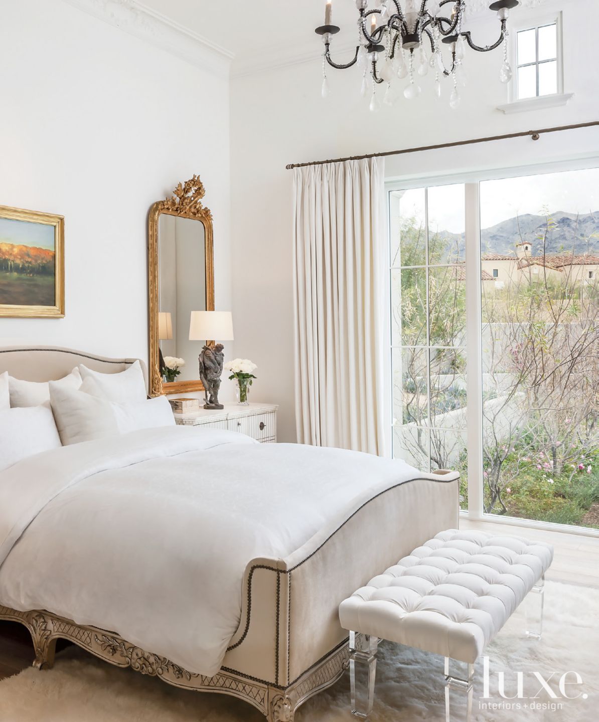 White Traditional Master Bedroom - Luxe Interiors + Design