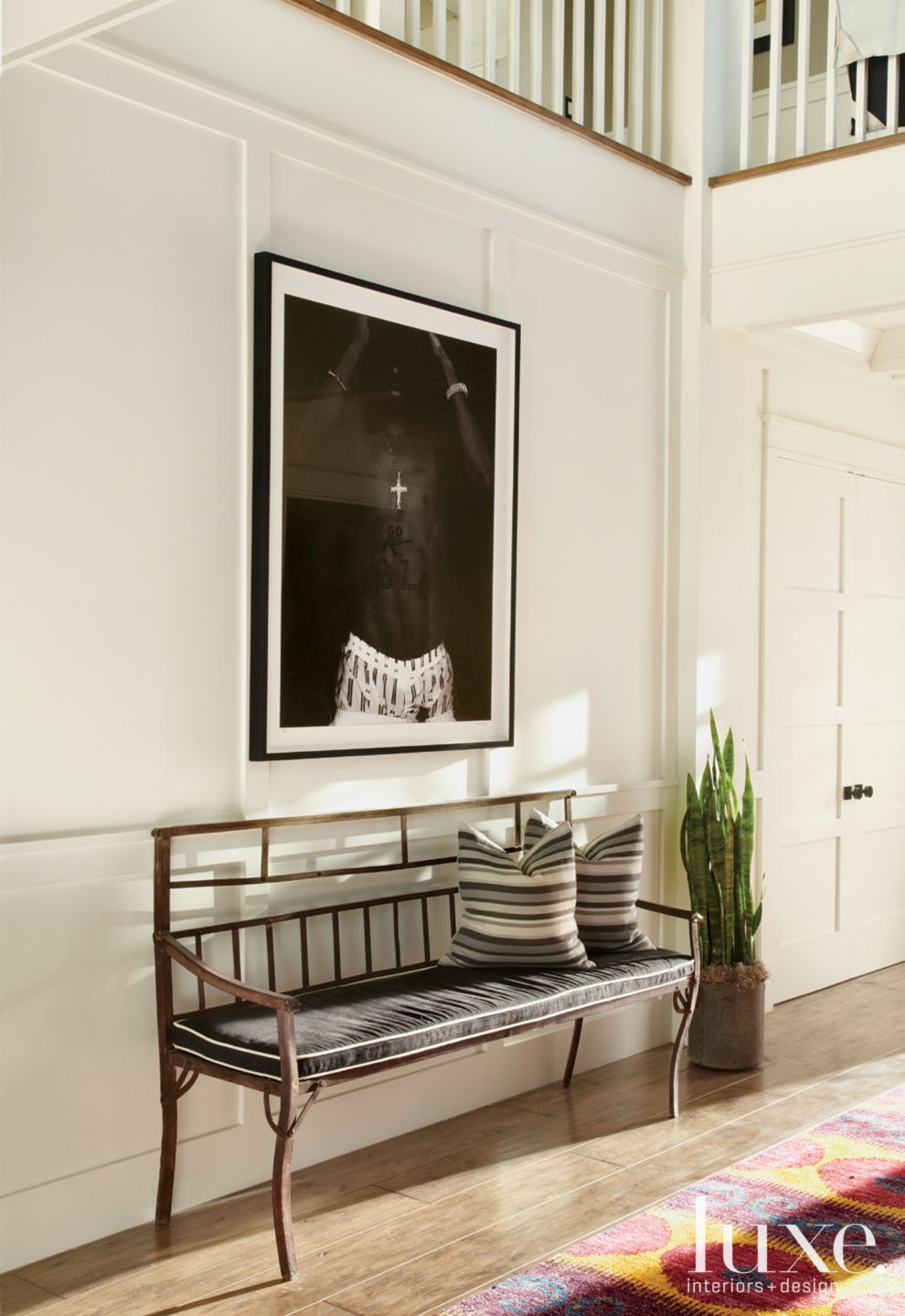 Contemporary White Hall Detail with Millwork - Luxe Interiors + Design