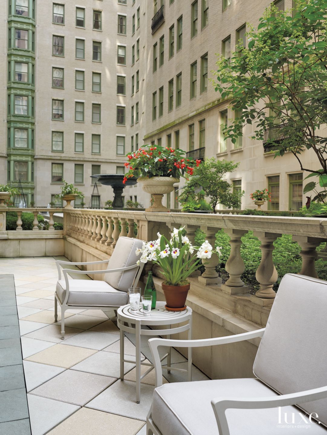 Contemporary Neutral Terrace with Interior Gardens Views - Luxe ...