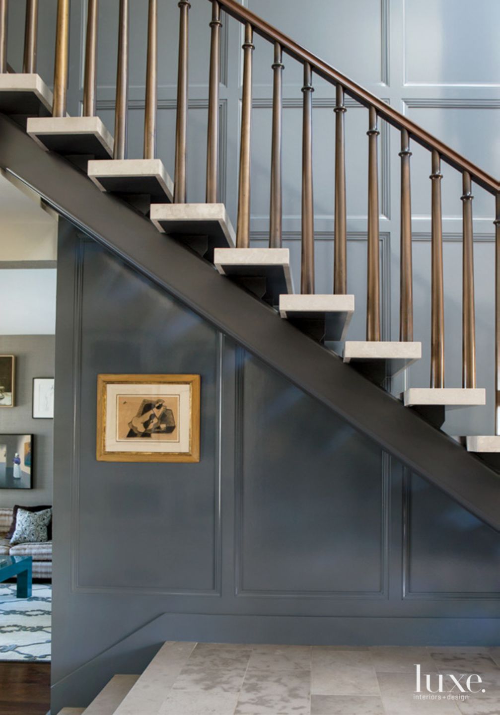 Contemporary Entry Staircase - Luxe Interiors + Design
