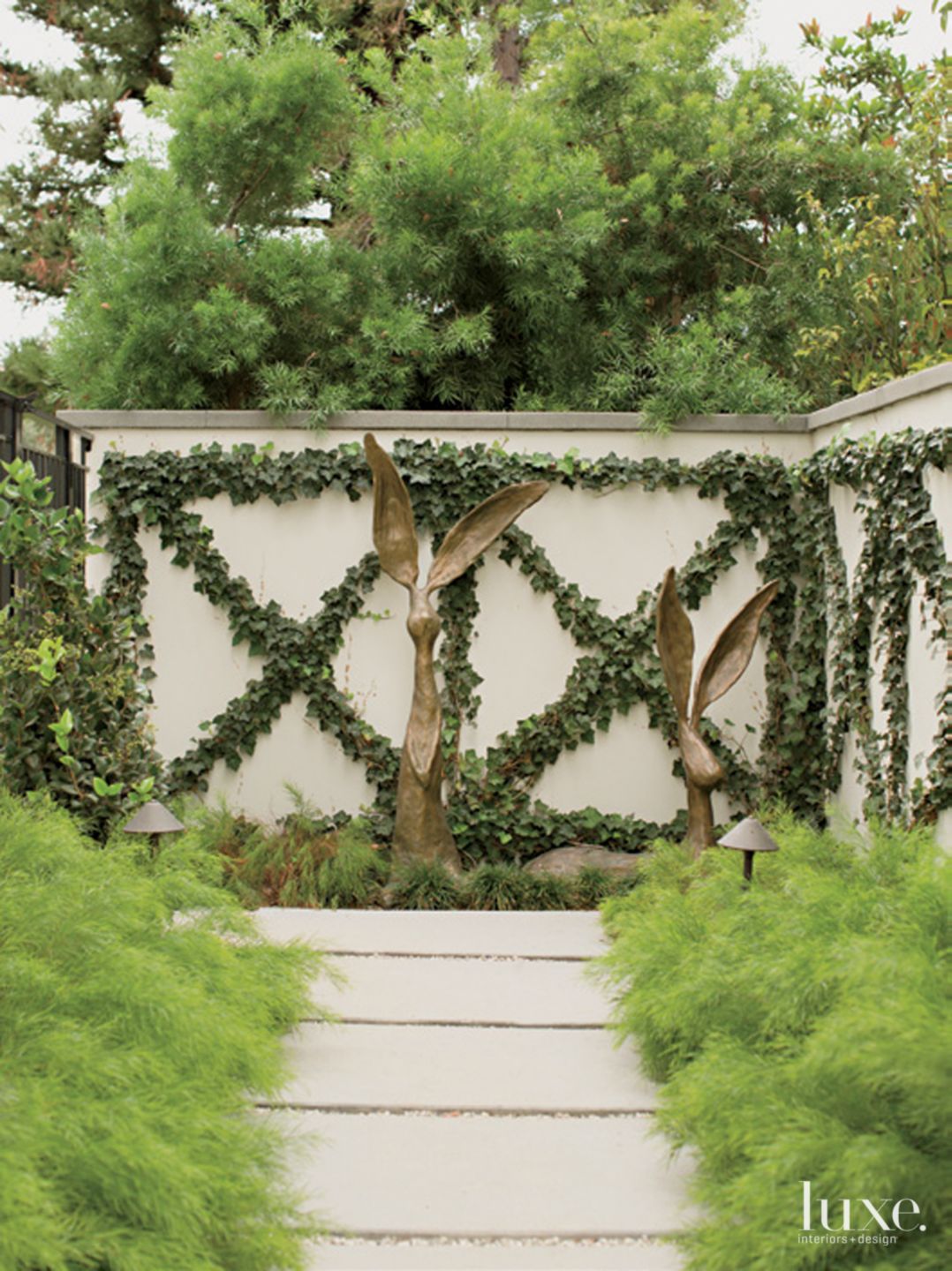 Contemporary Concrete Entry Path - Luxe Interiors + Design