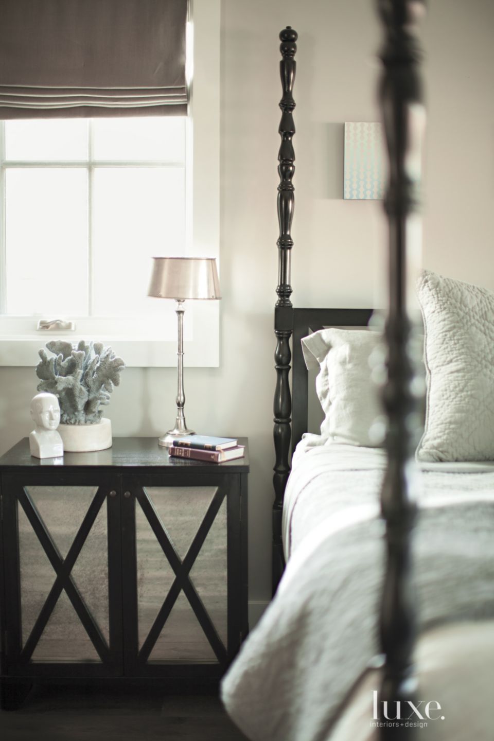 Contemporary Master Bedroom Nightstand - Luxe Interiors + Design